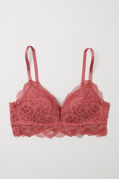Women's Rust red Soft-cup Push-up Bralette | H&M US