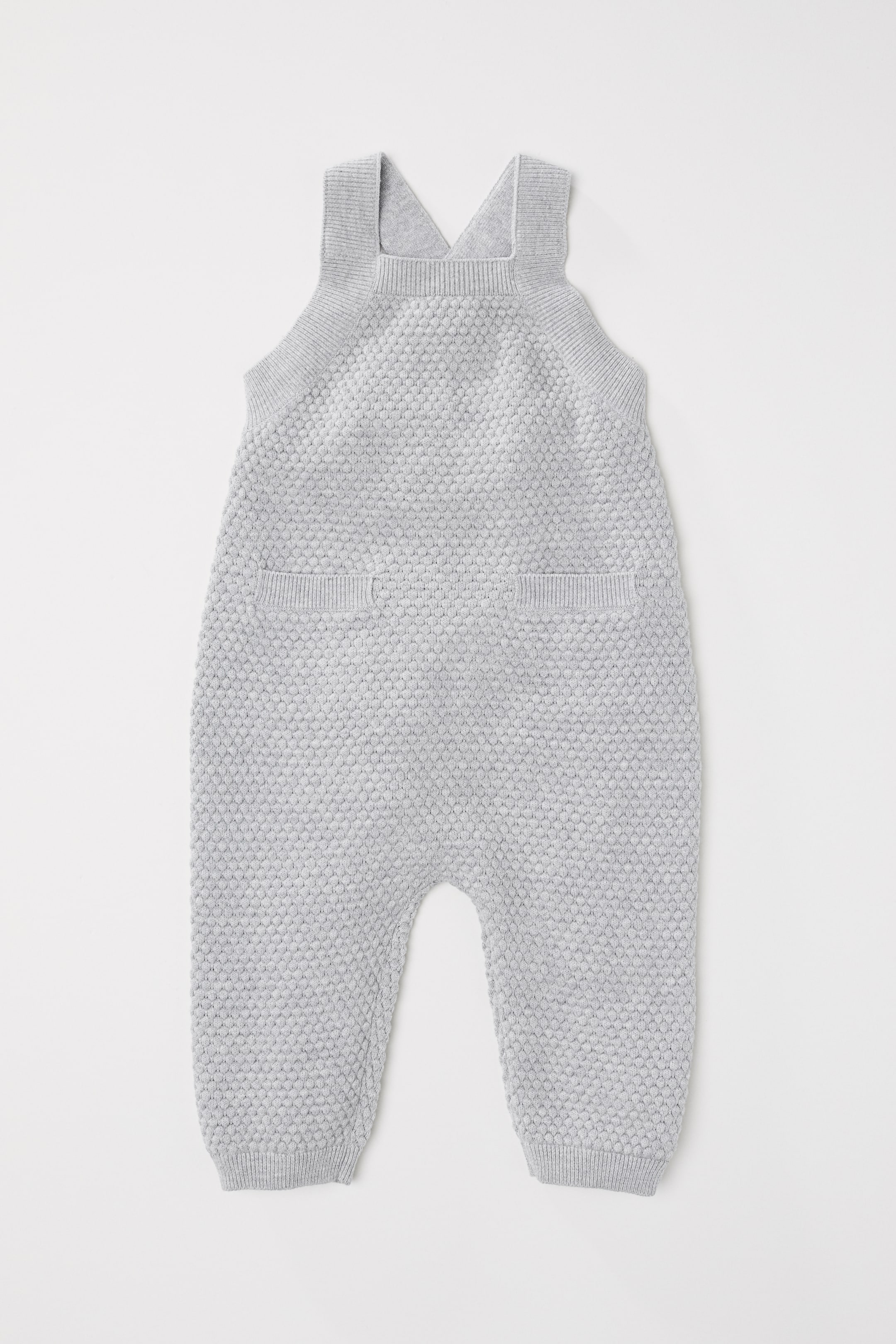 Textured-knit Overalls - Light gray melange - Kids | H&M US