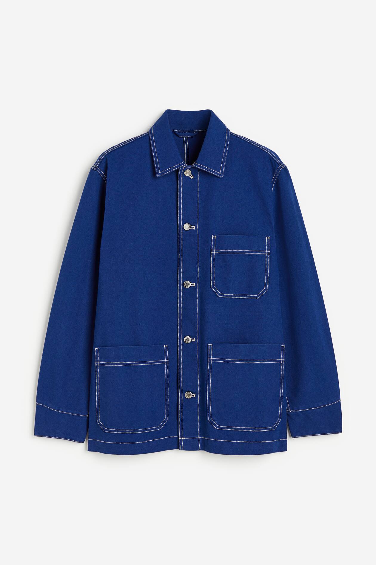 Men’s Denim blue Regular Fit Cotton Canvas Shacket | H&M US