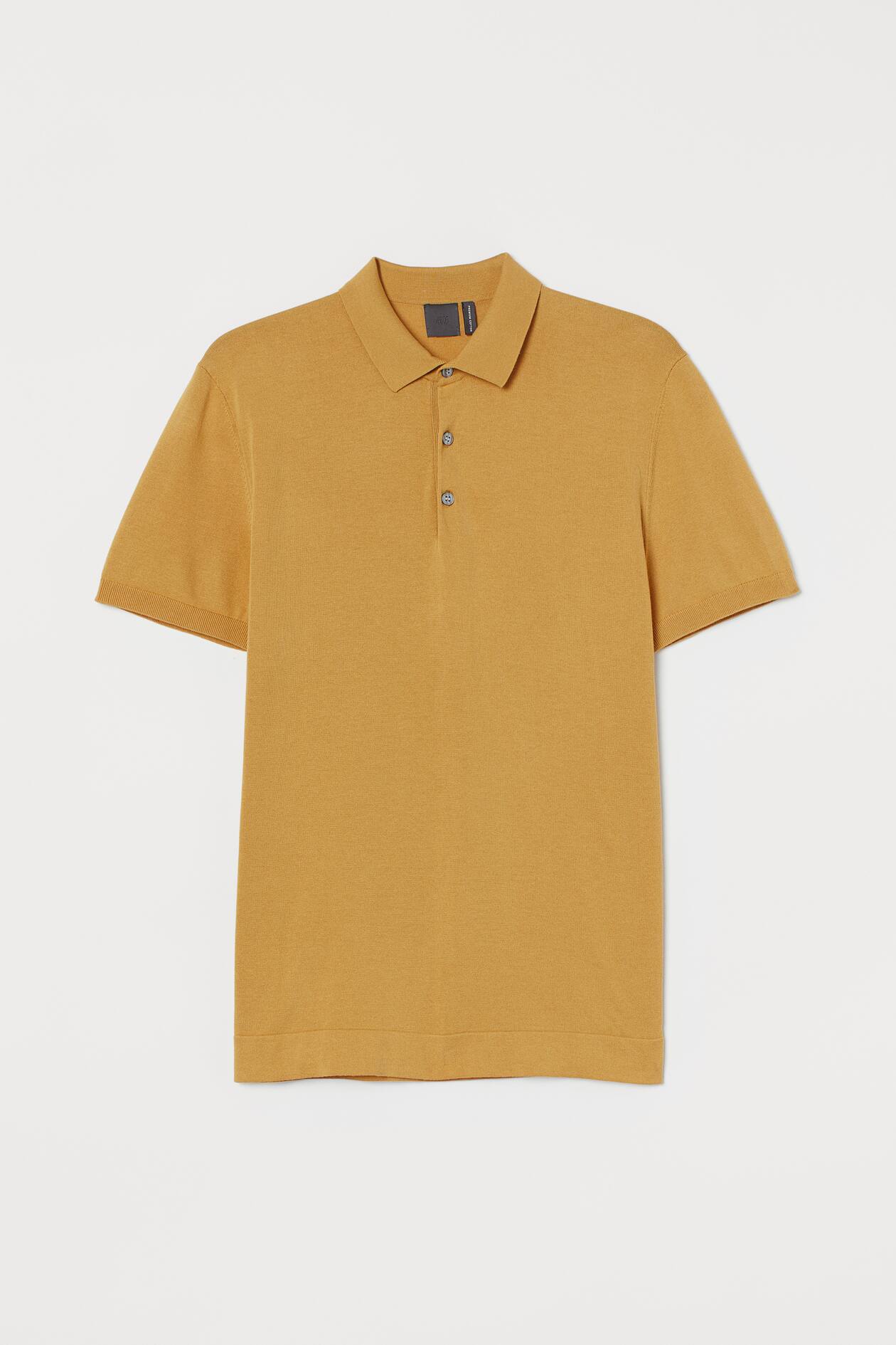 Premium cotton polo shirt - Mustard yellow - Men | H&M HK