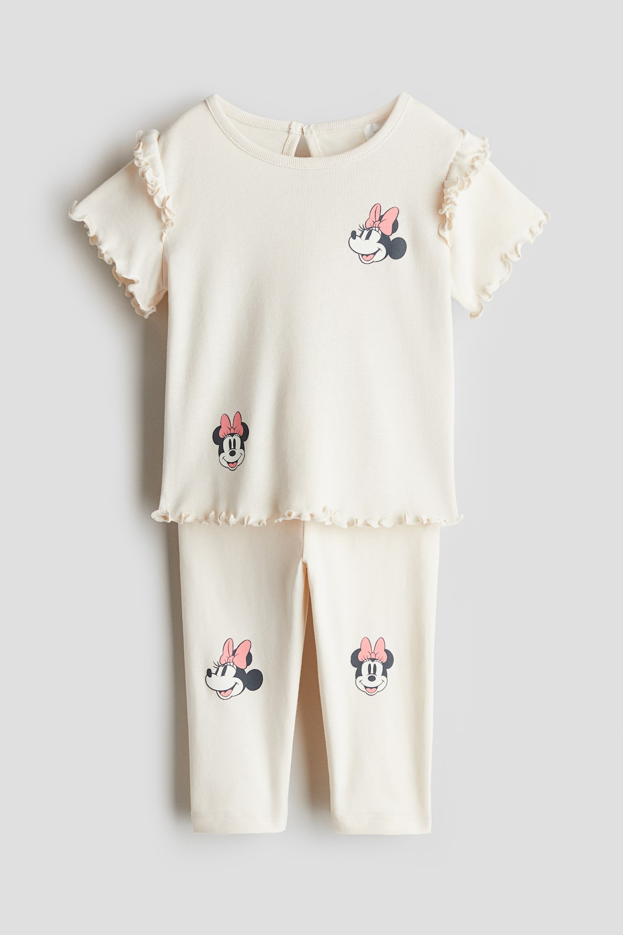 Cream/Minnie Mouse 2-piece Print-Detail Set for kids | H&M PH