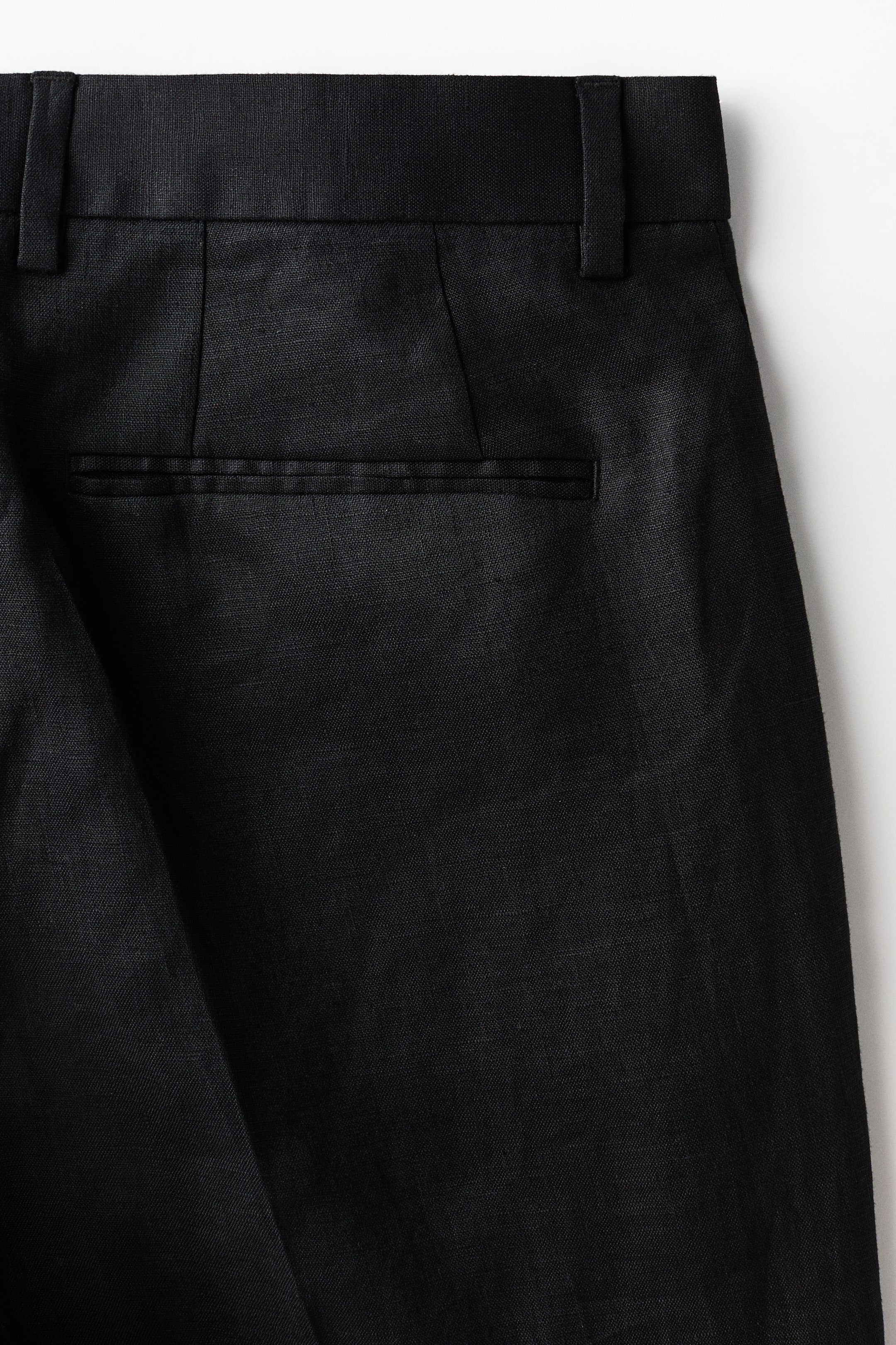 Slim Fit Linen suit trousers - Black - Men | H&M SG