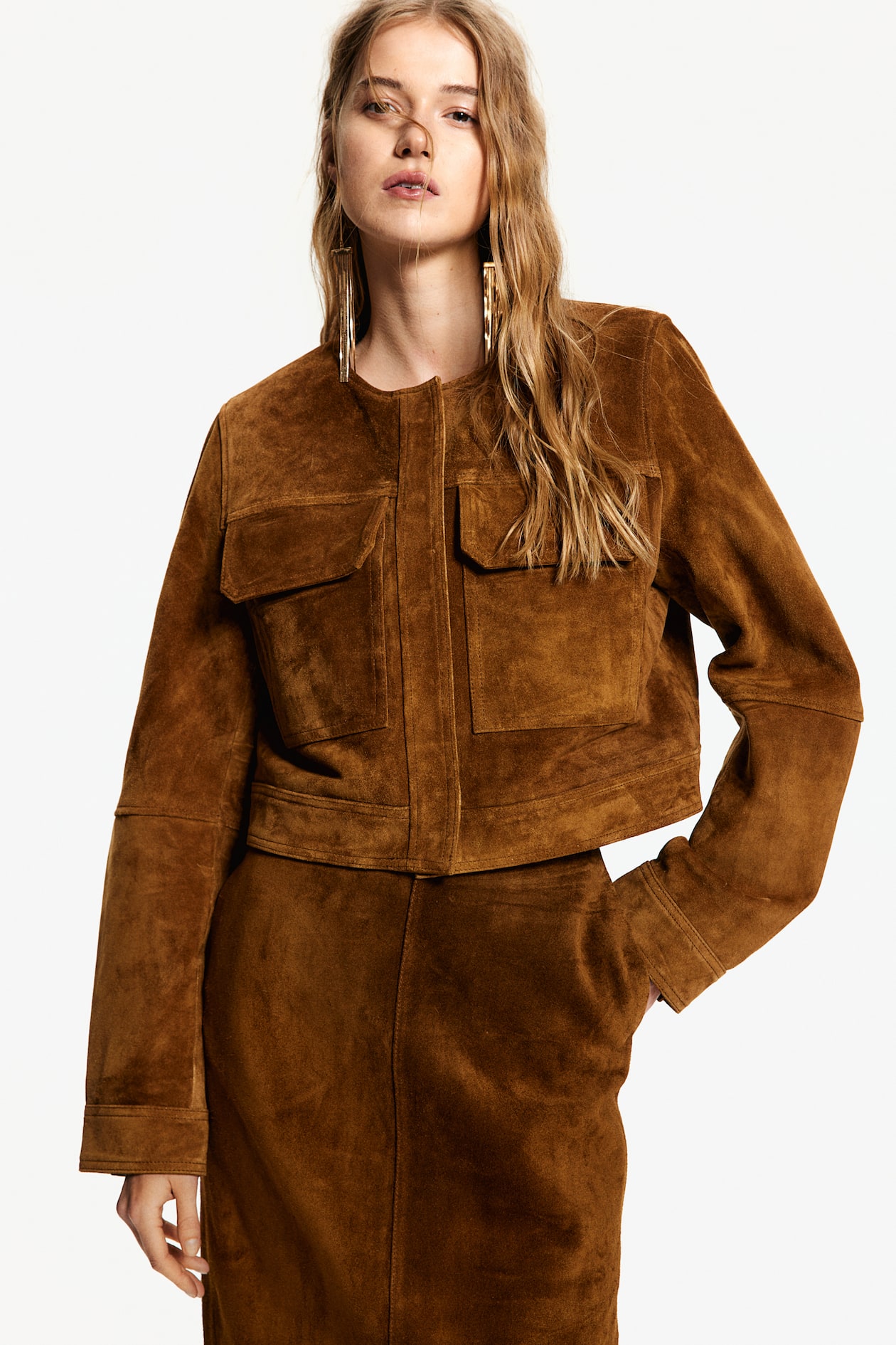 Suede jacket - Brown - Ladies | H&M GB