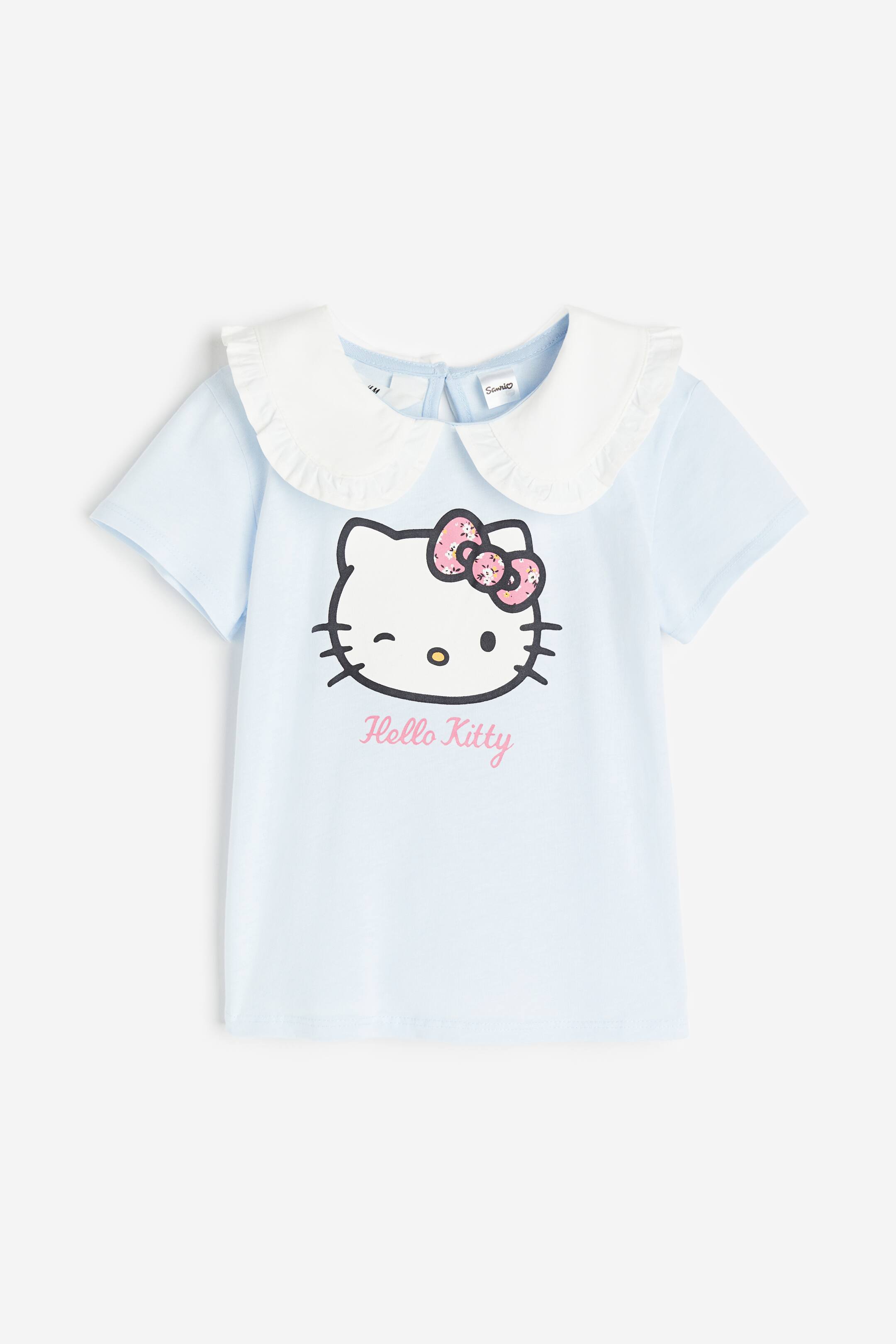 Jersey Top with Collar - Light blue/Hello Kitty - Kids | H&M PH