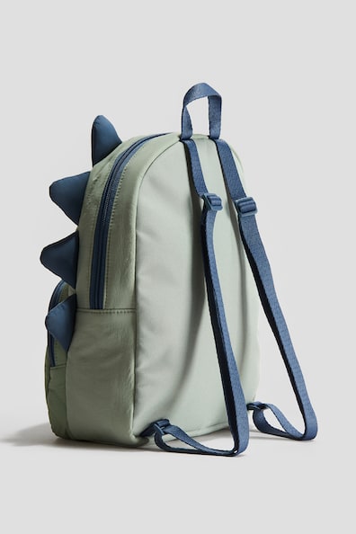Appliquéd Backpack - Khaki green/dinosaur - Kids | H&M US