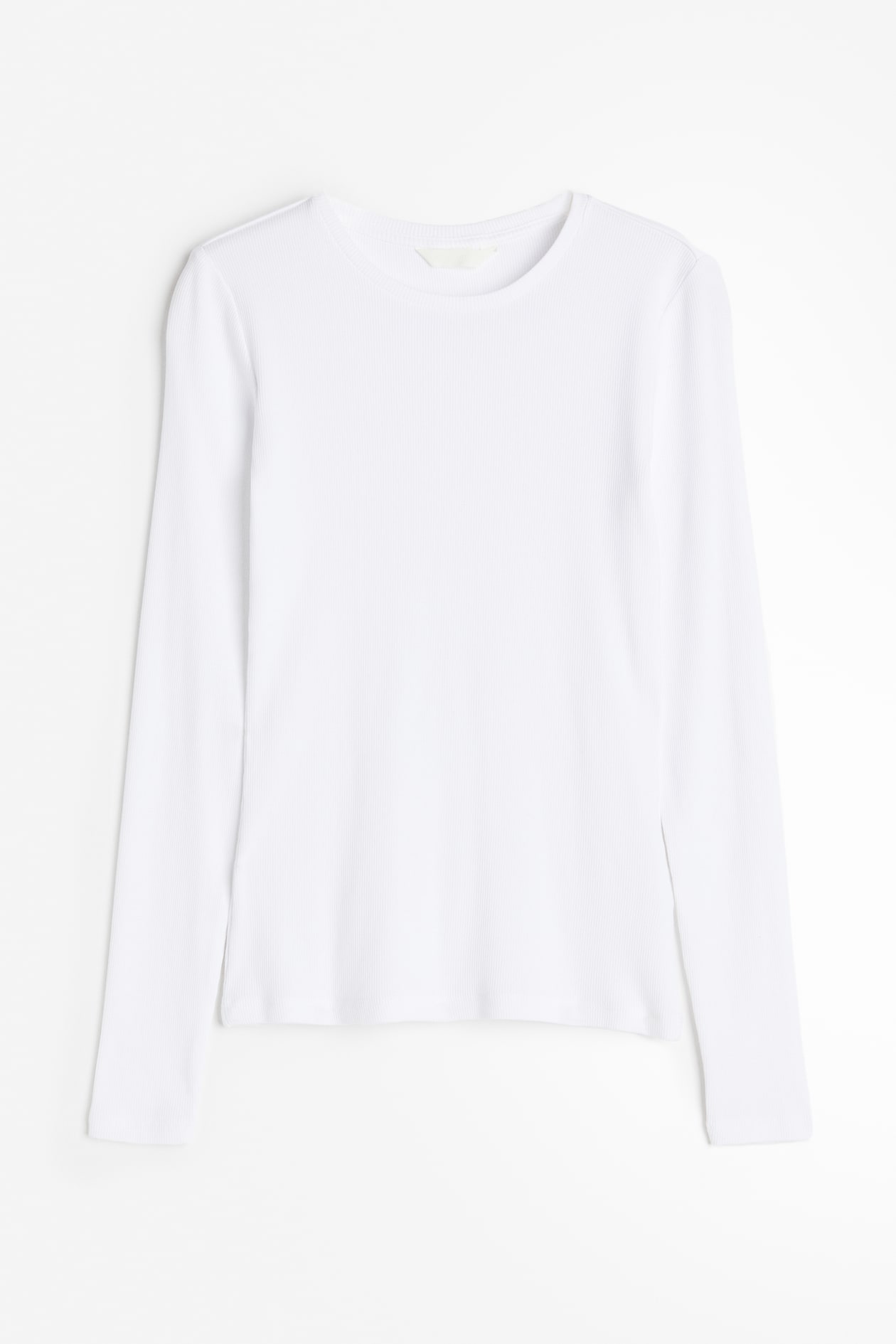 Women's White Ribbed Cotton Top | H&M US