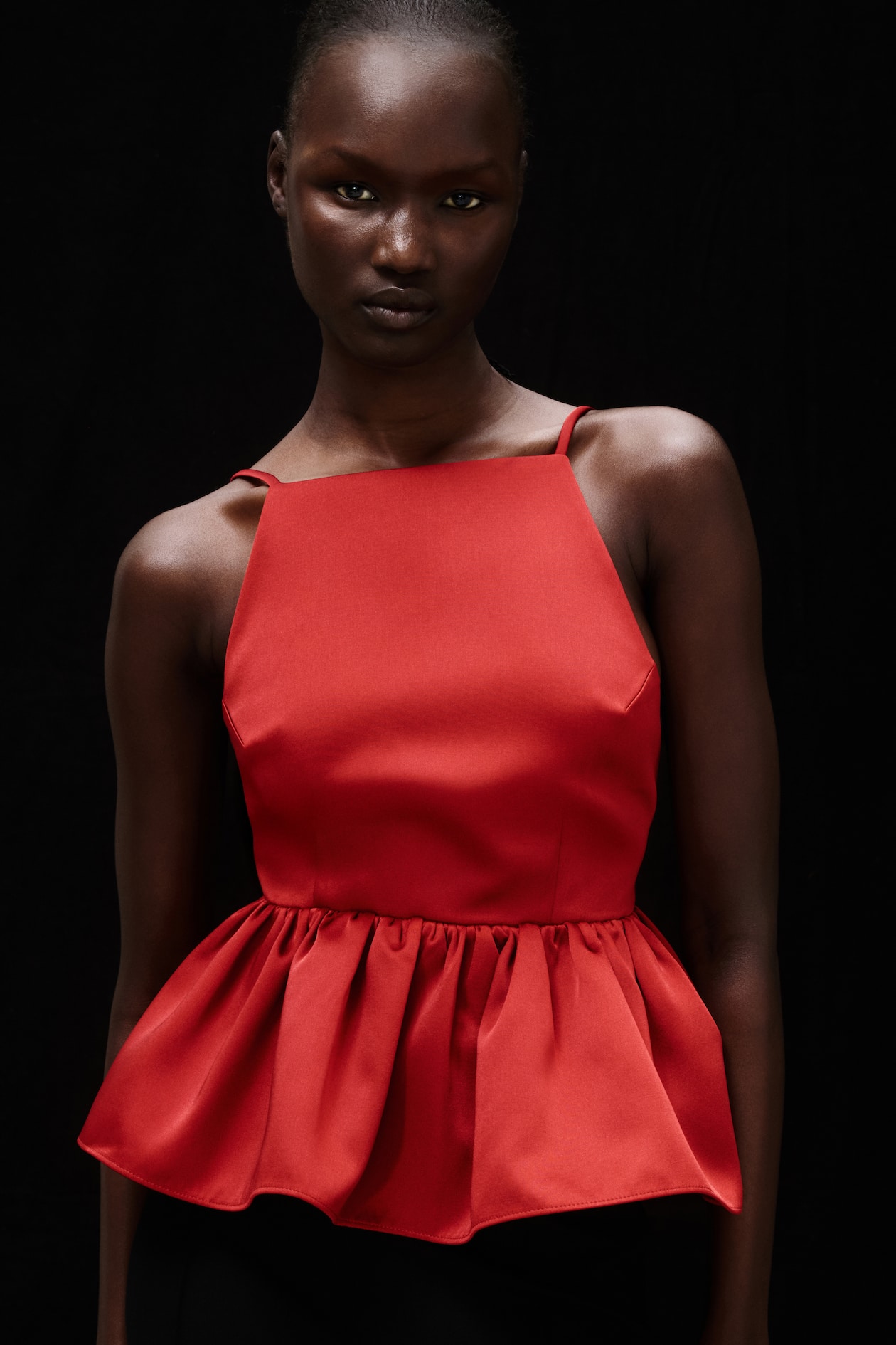 Women's Red Peplum Strappy Top | H&M US