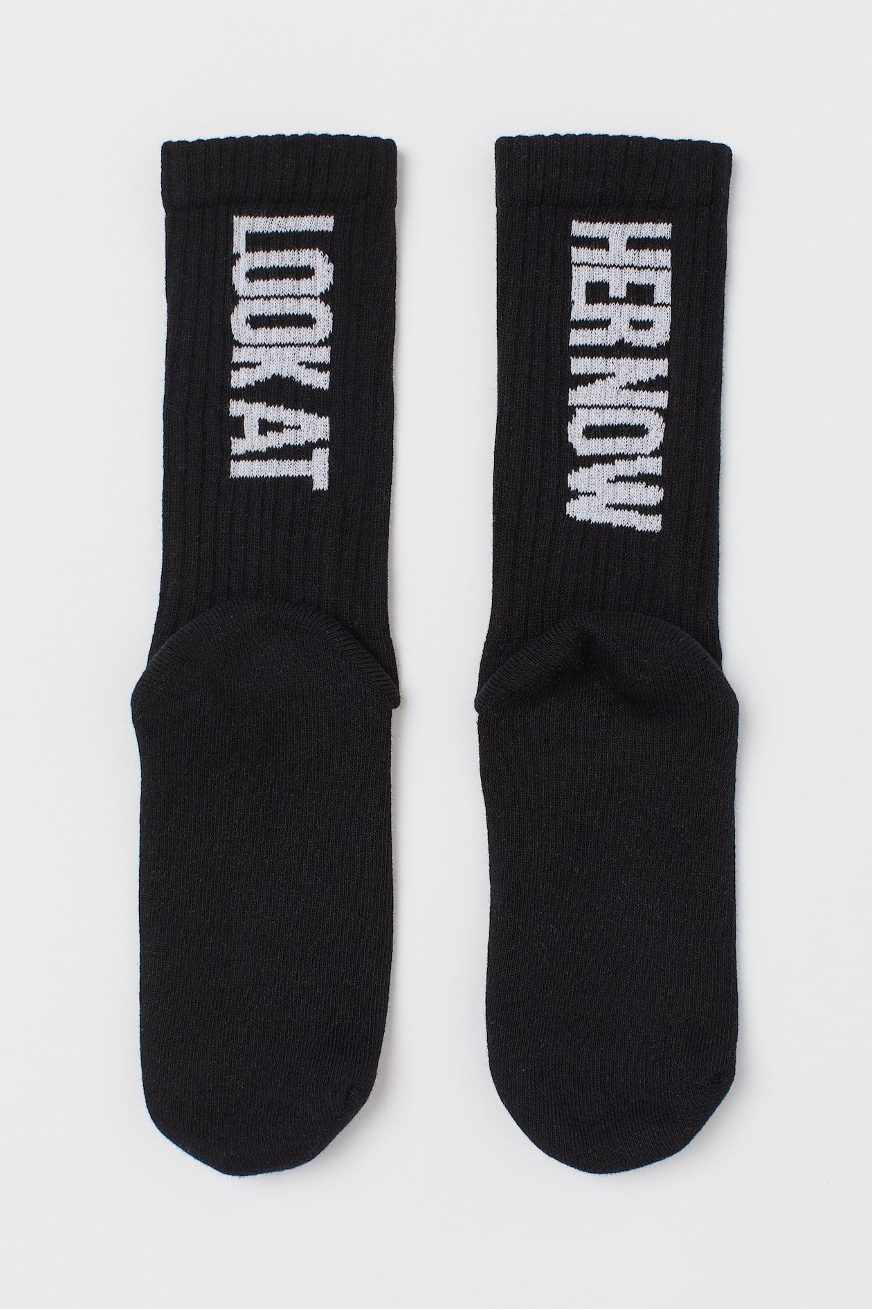Text-design Socks - Black/Selena Gomez - Ladies | H&M CA