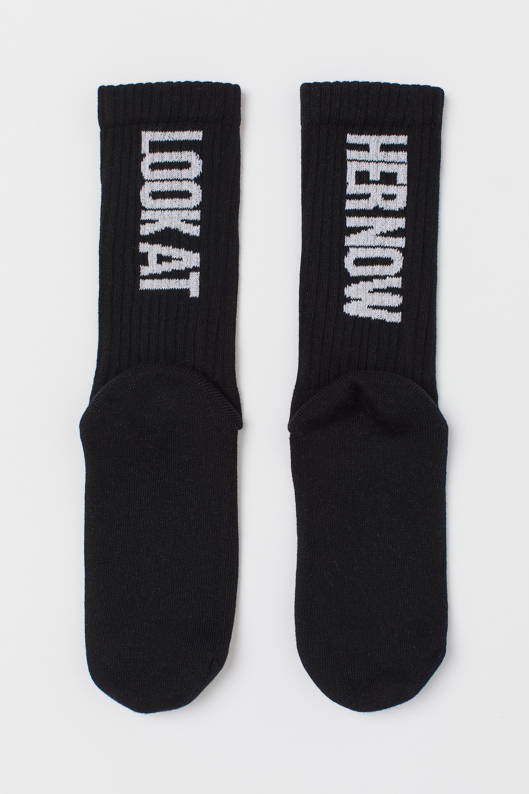 Text-design Socks - Black/Selena Gomez - Ladies | H&M CA