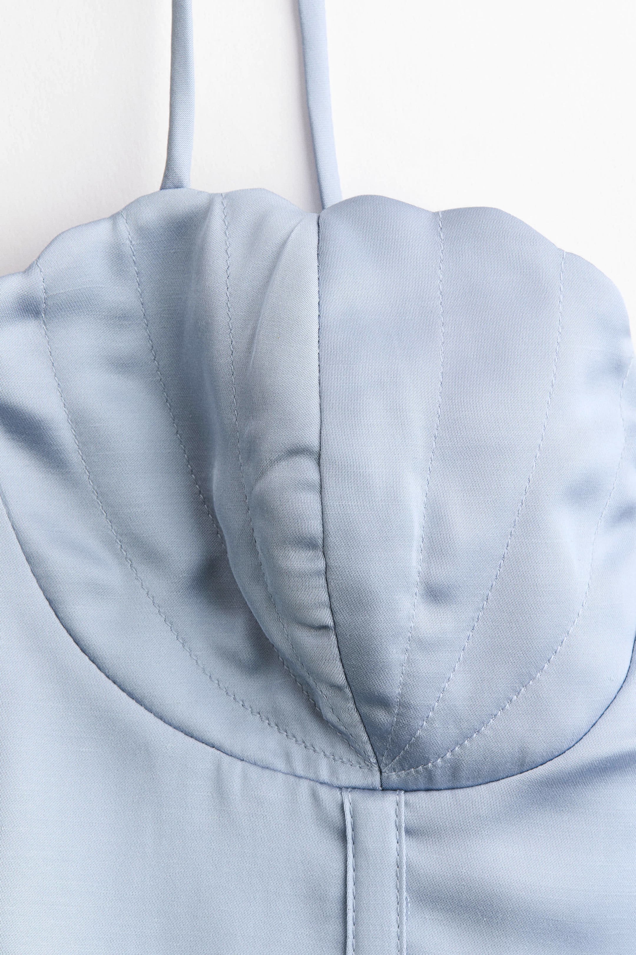 Women's Light dusty blue Satin Bustier Top | H&M PH