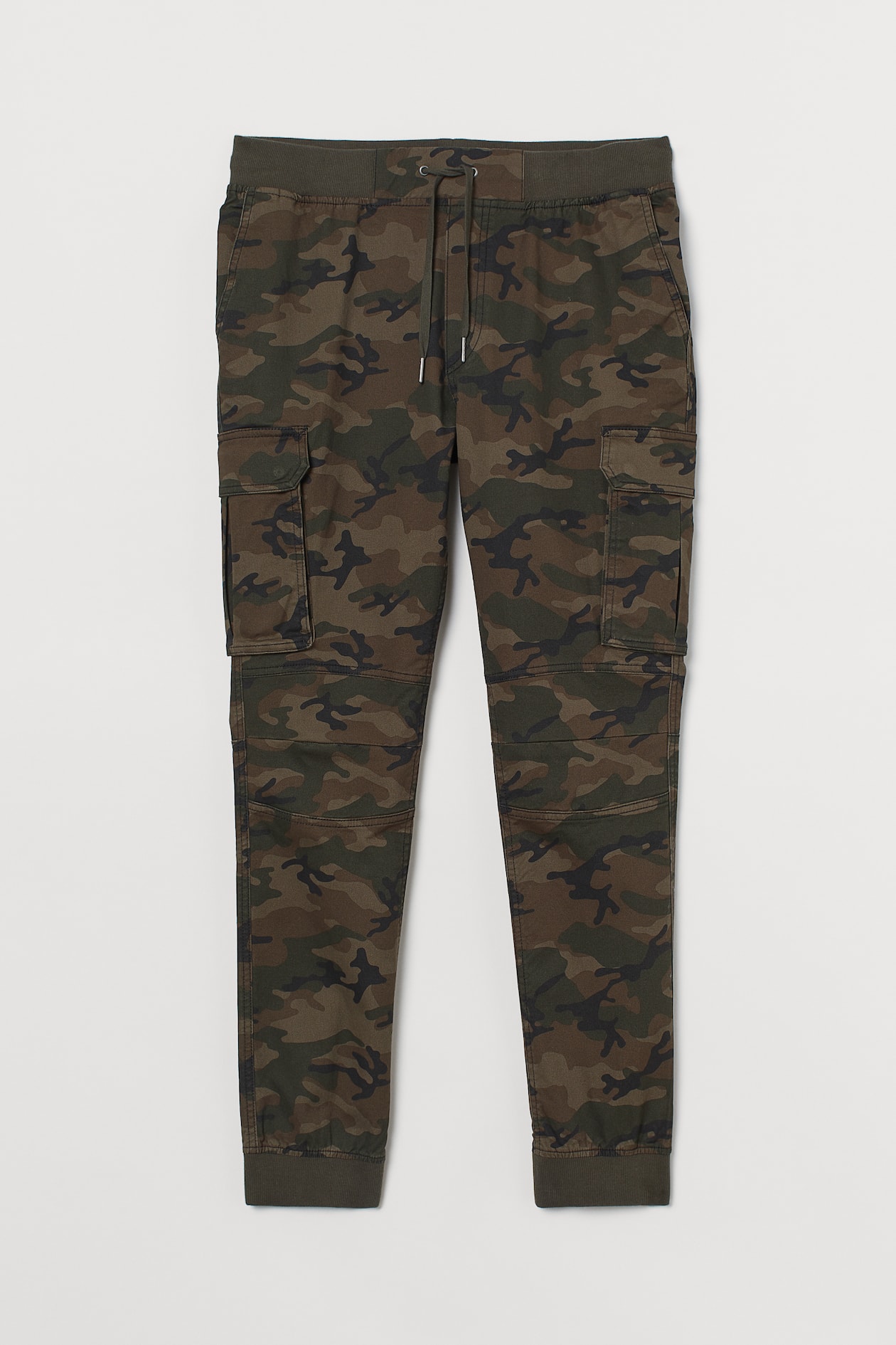 Pantalon de jogging cargo - Taille de hauteur classique - Longue - Vert kaki/motif - HOMME | H&M CA