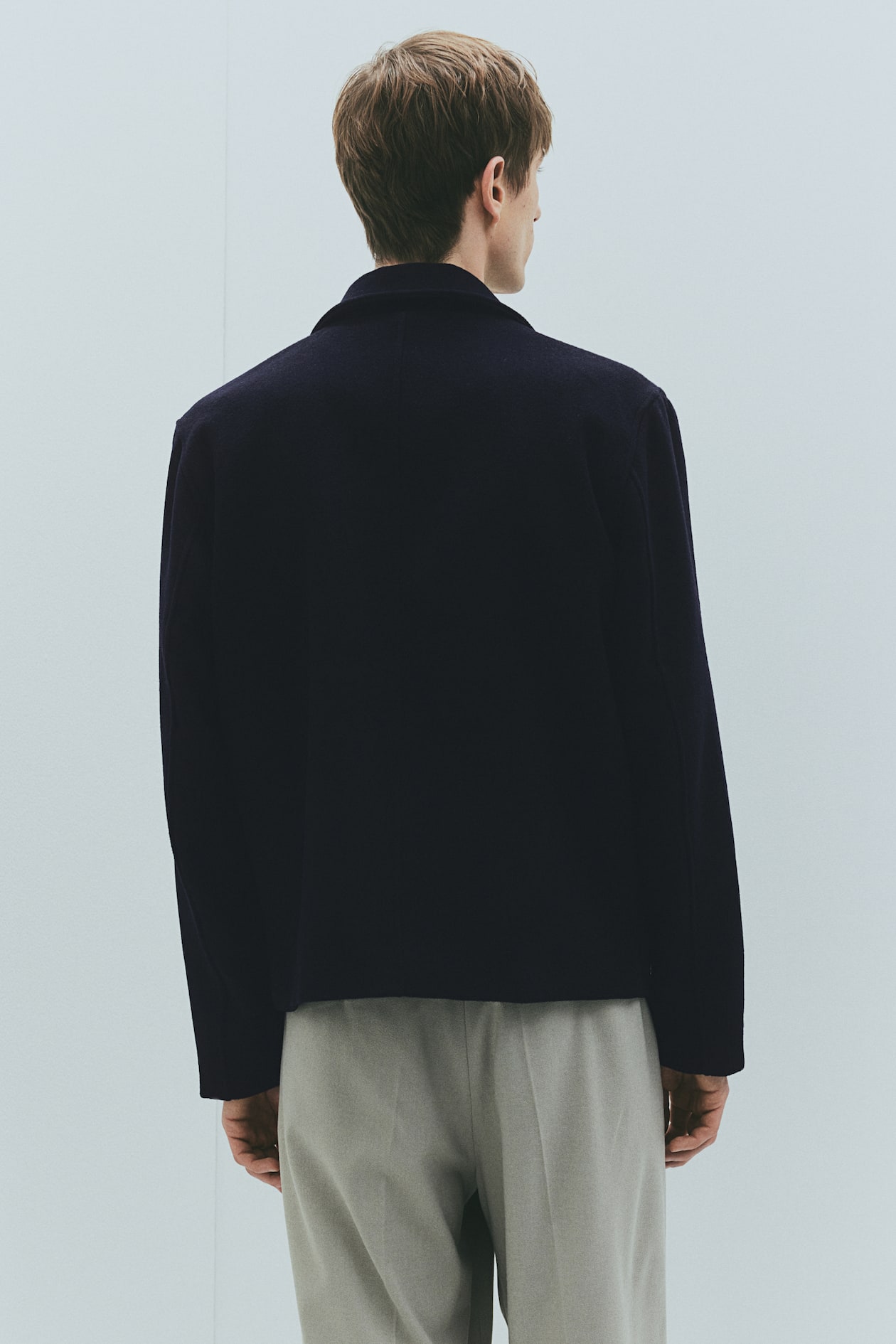 Regular Fit Wool-Blend Shacket - Navy blue - Men | H&M US