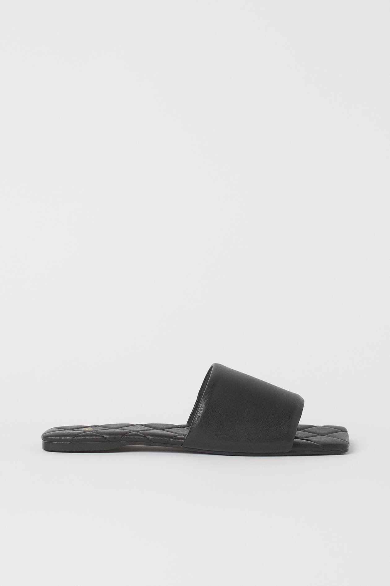Slides - Black - Polyester - Ladies | H&M IE