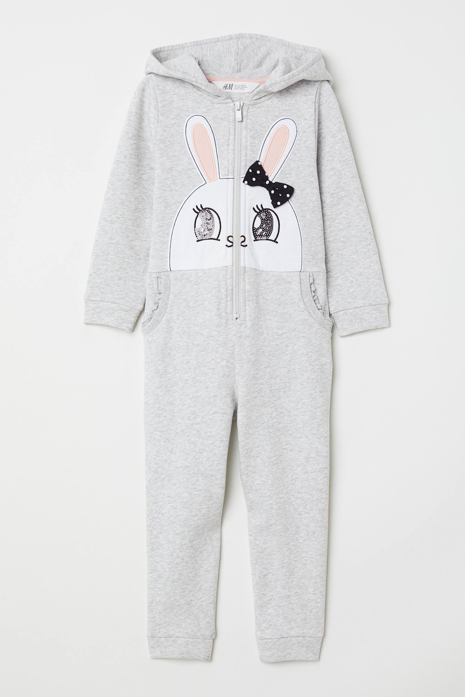 Sweatshirt Jumpsuit - Light gray melange/rabbit - Kids | H&M US