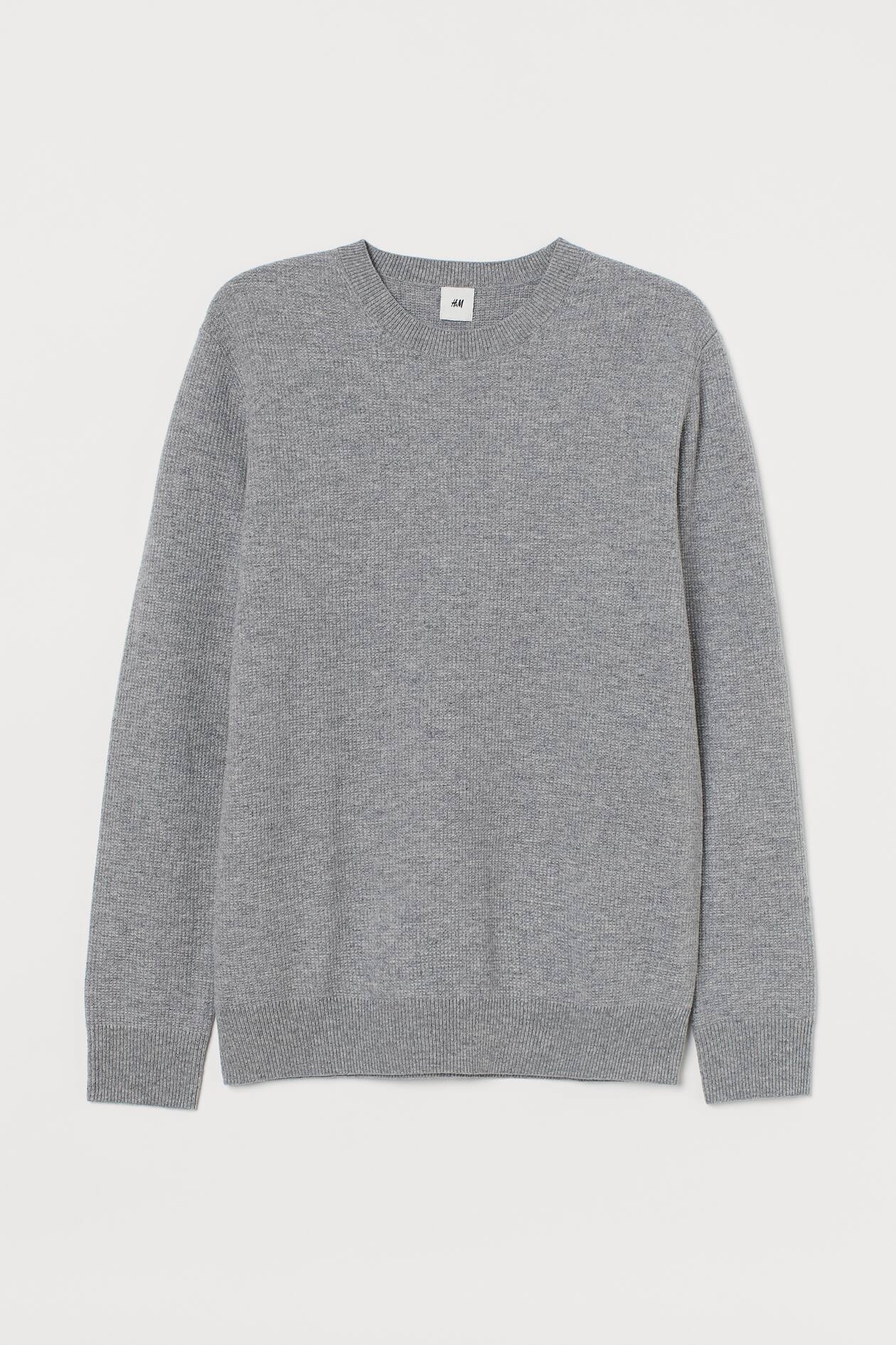 Merino wool jumper - Grey marl - Men | H&M GB