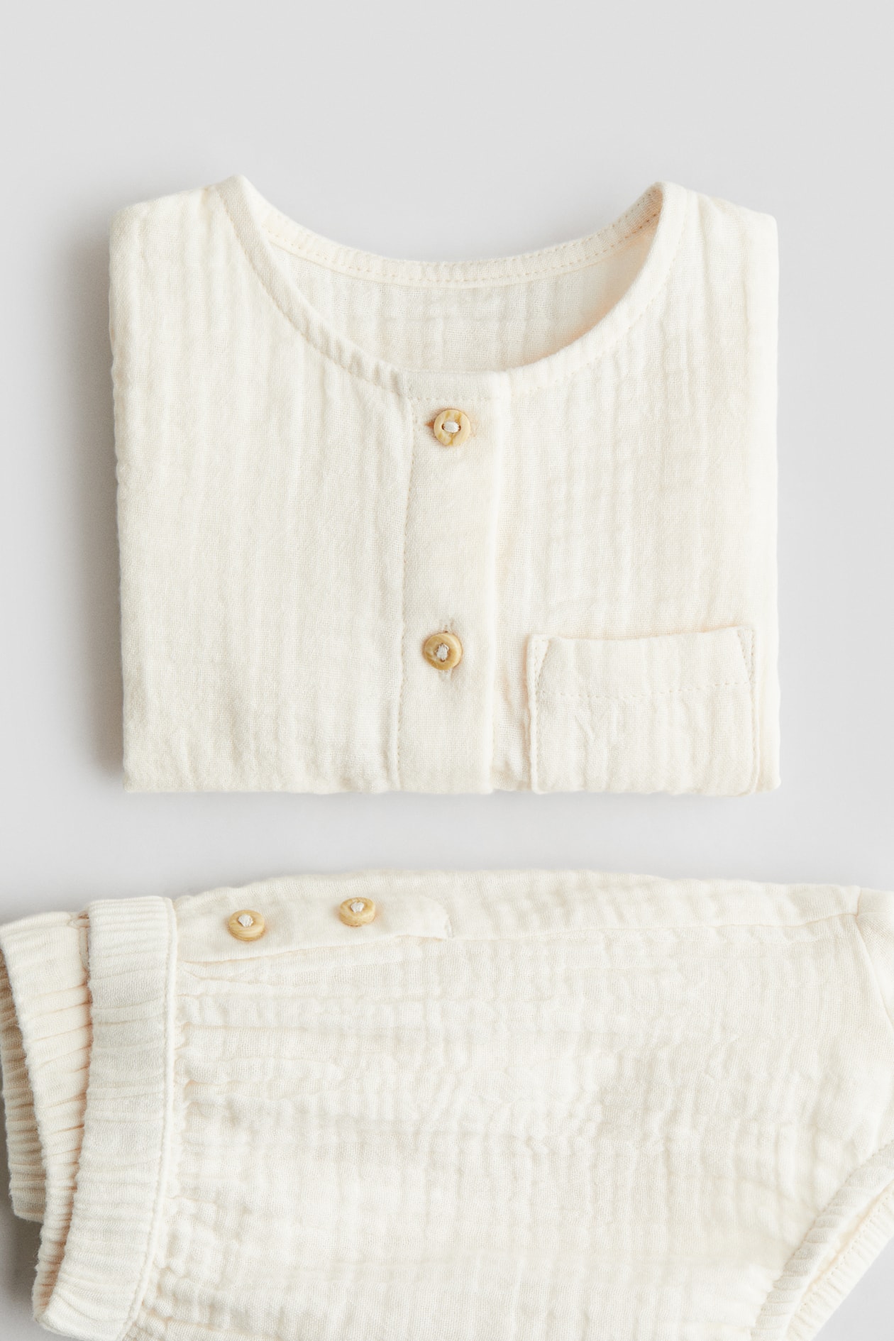 2-Piece Cotton Muslin Set - Cream - Kids | H&M US
