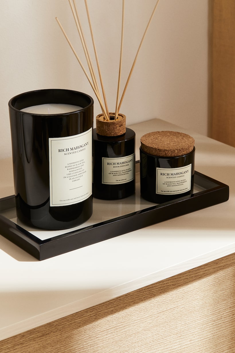 Cork-lid scented candle - Rich Mahogany - Home All | H&M GB