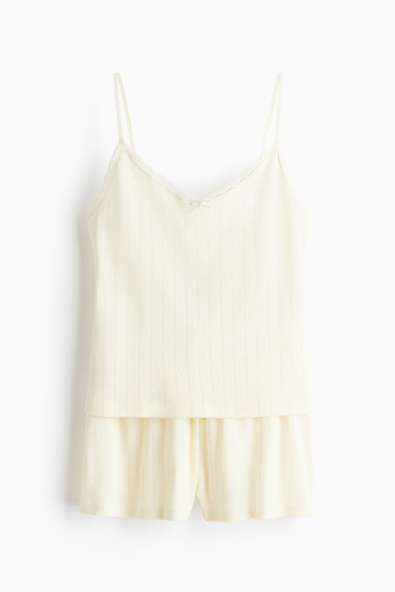 Women's Light yellow Cotton pointelle pyjamas | H&M IN