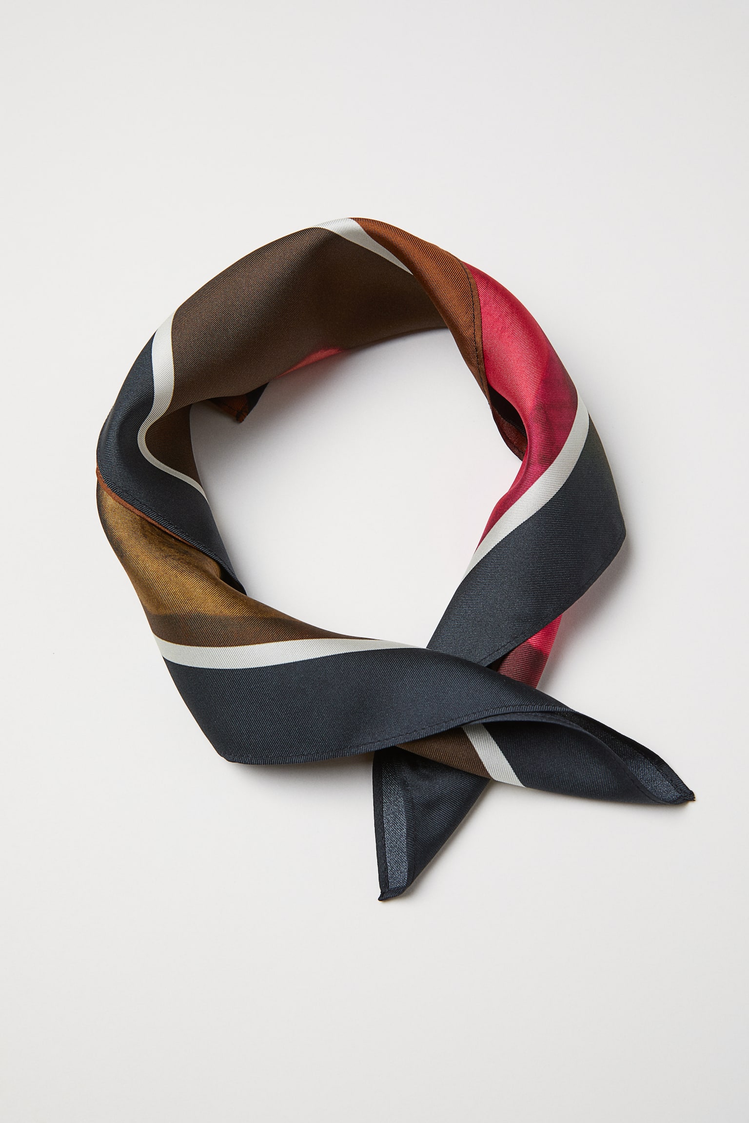 Silk Scarf - Dark brown/patterned - Ladies | H&M US