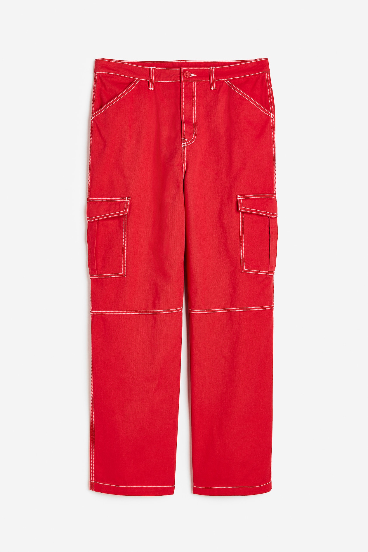 H&M+ Twill cargo trousers - Red - Ladies | H&M GB