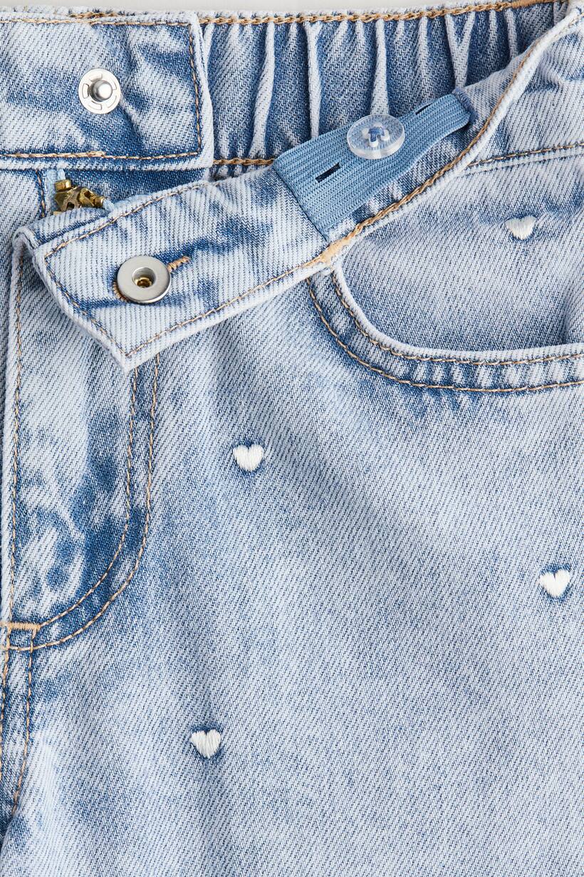 Light denim blue/hearts Motif-Detail Wide Leg Jeans for kids - Long ...