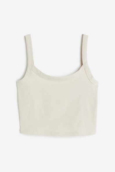 Women's Light beige Crop Tank Top | H&M US