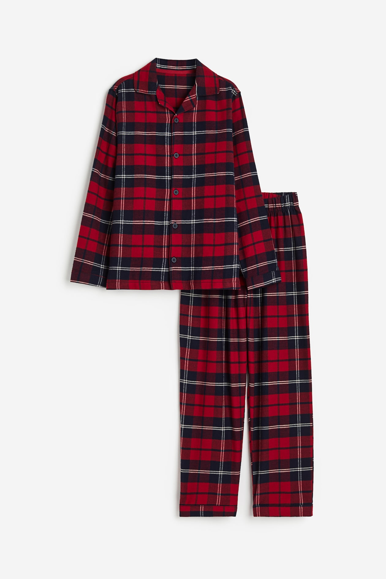 Pyjama en flanelle de coton - Rouge/carreaux - ENFANT | H&M FR