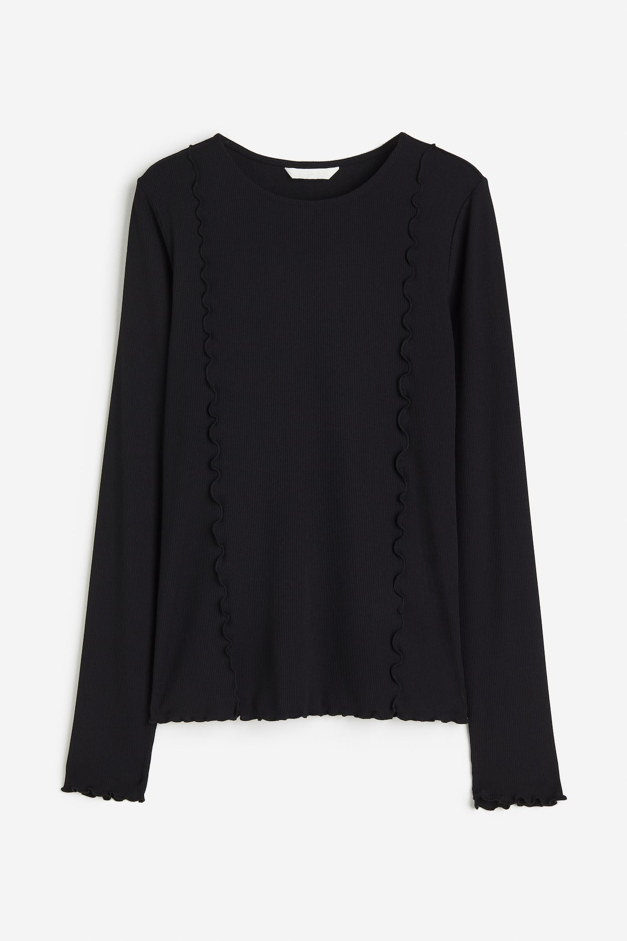 Women's Black Overlock-detail jersey top | H&M IN