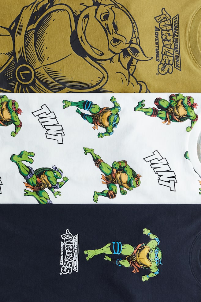 Navy blue/TMNT 3-pack Printed T-shirts for kids | H&M CA