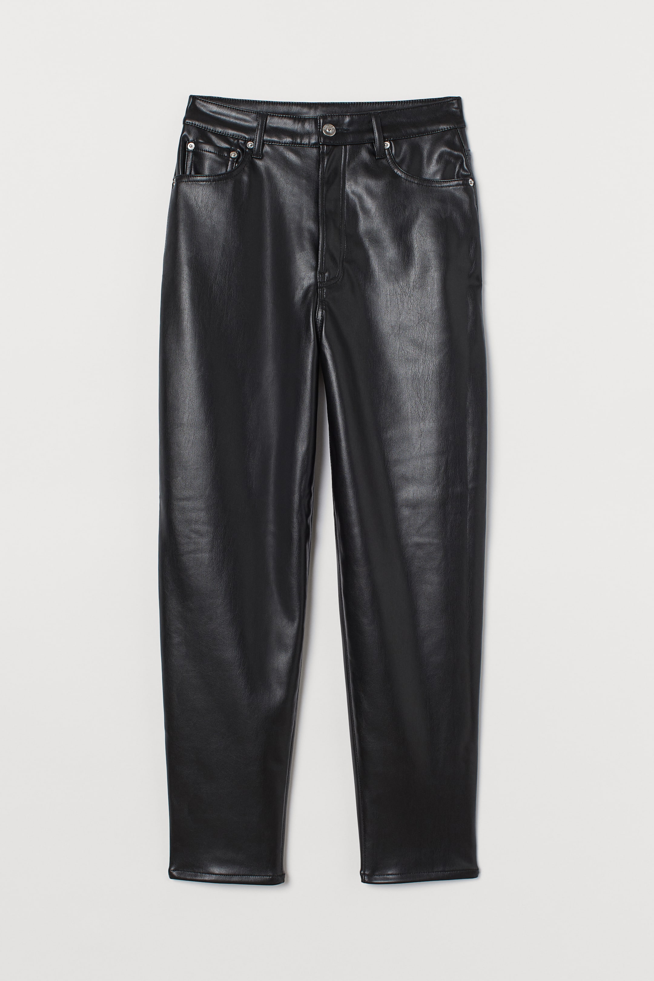 Hose aus Lederimitat - Schwarz - Ladies | H&M DE