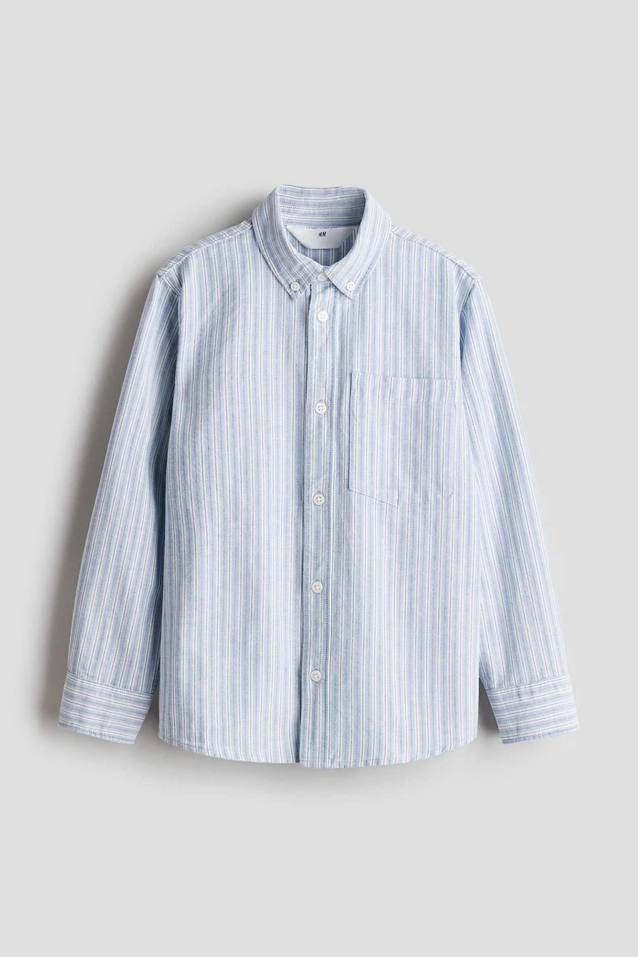 Blue/striped Button-down Cotton Shirt for kids | H&M US