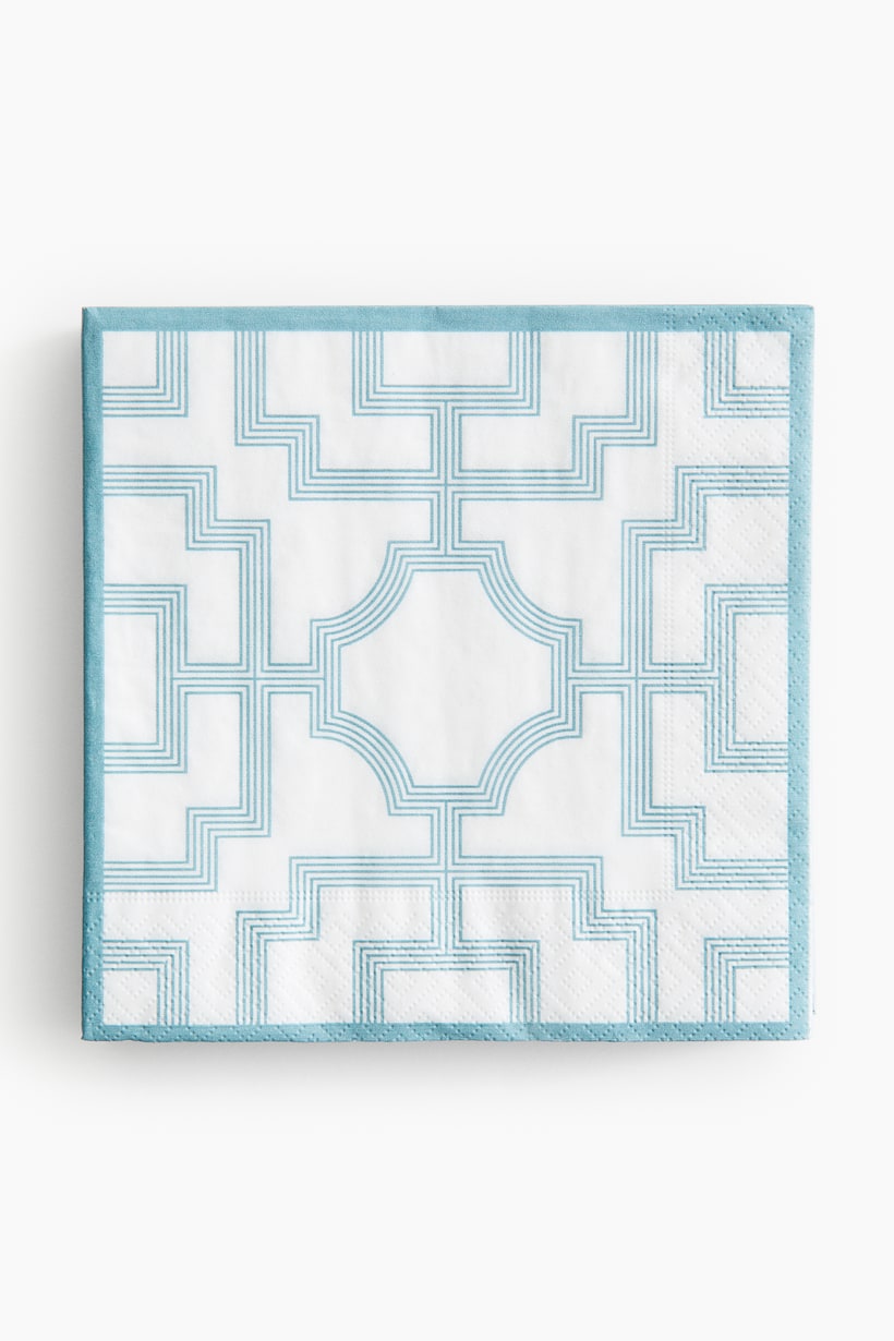 20-pack Patterned Paper Napkins - Turquoise/patterned - Home All | H&M US
