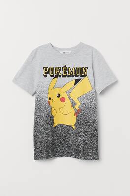 T-shirt with Printed Design - Gray/Pokémon - Kids | H&M US