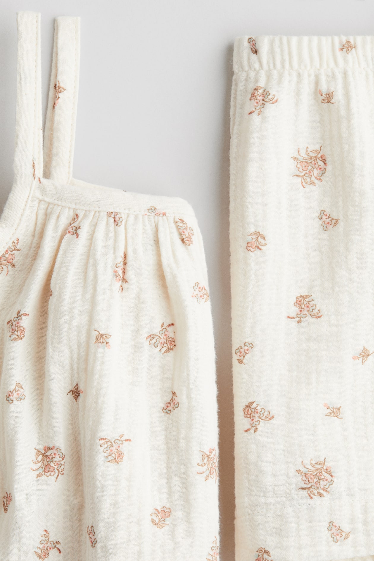 2-Piece Cotton Muslin Set - Cream/floral - Kids | H&M US