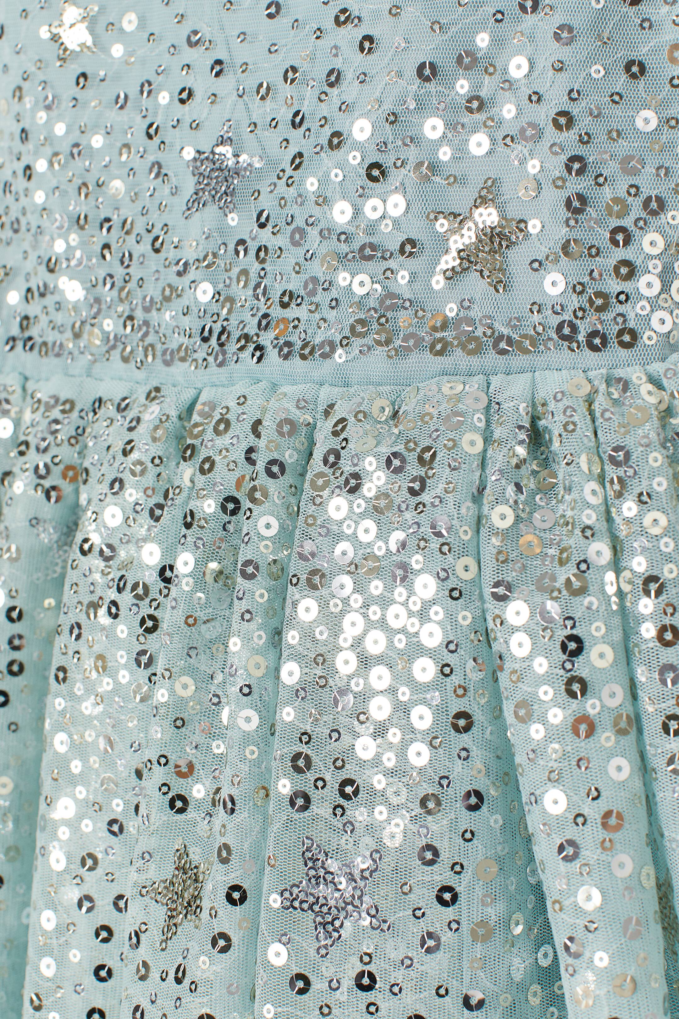 Sequined Tulle Dress - Light turquoise/stars - Kids | H&M US