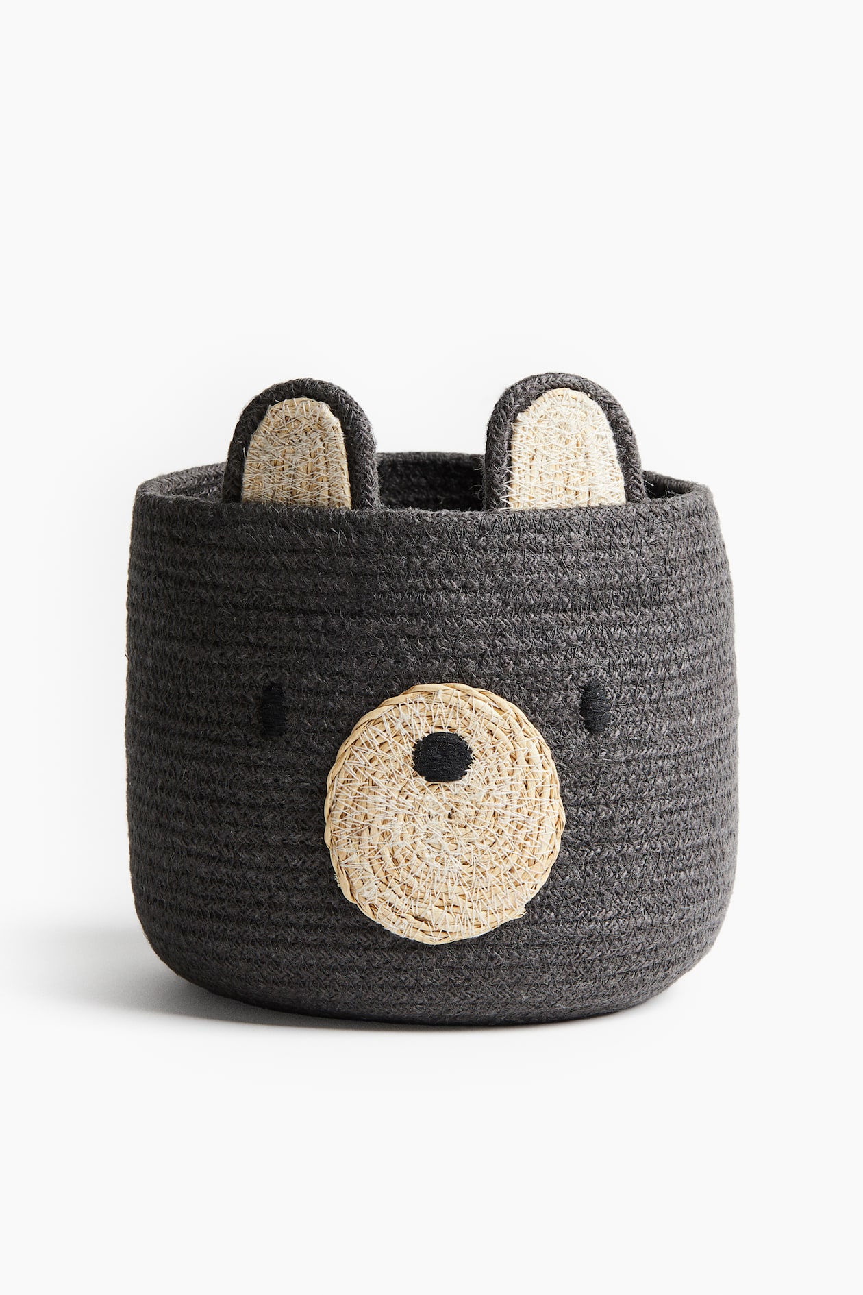 Dark grey/Bear Bear-shaped jute storage basket at H&M Home | H&M GB