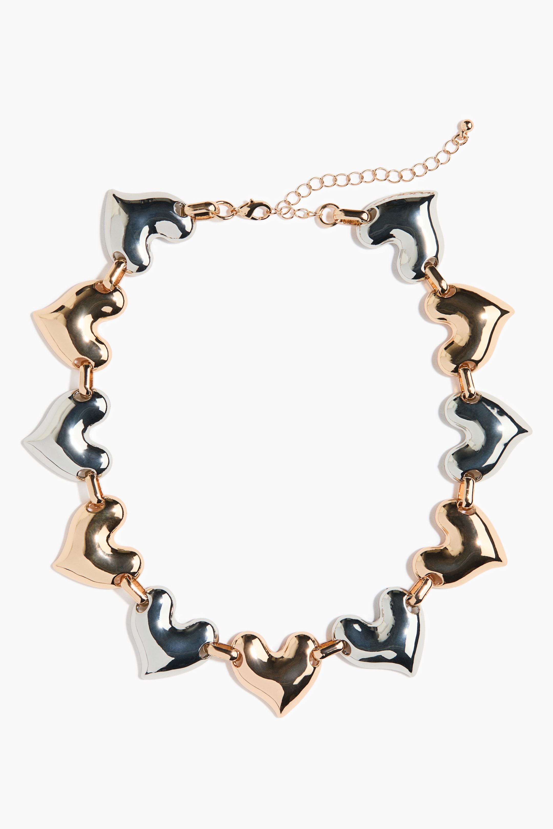 Heart-chain necklace - Gold-coloured/Silver-coloured - Ladies | H&M MY