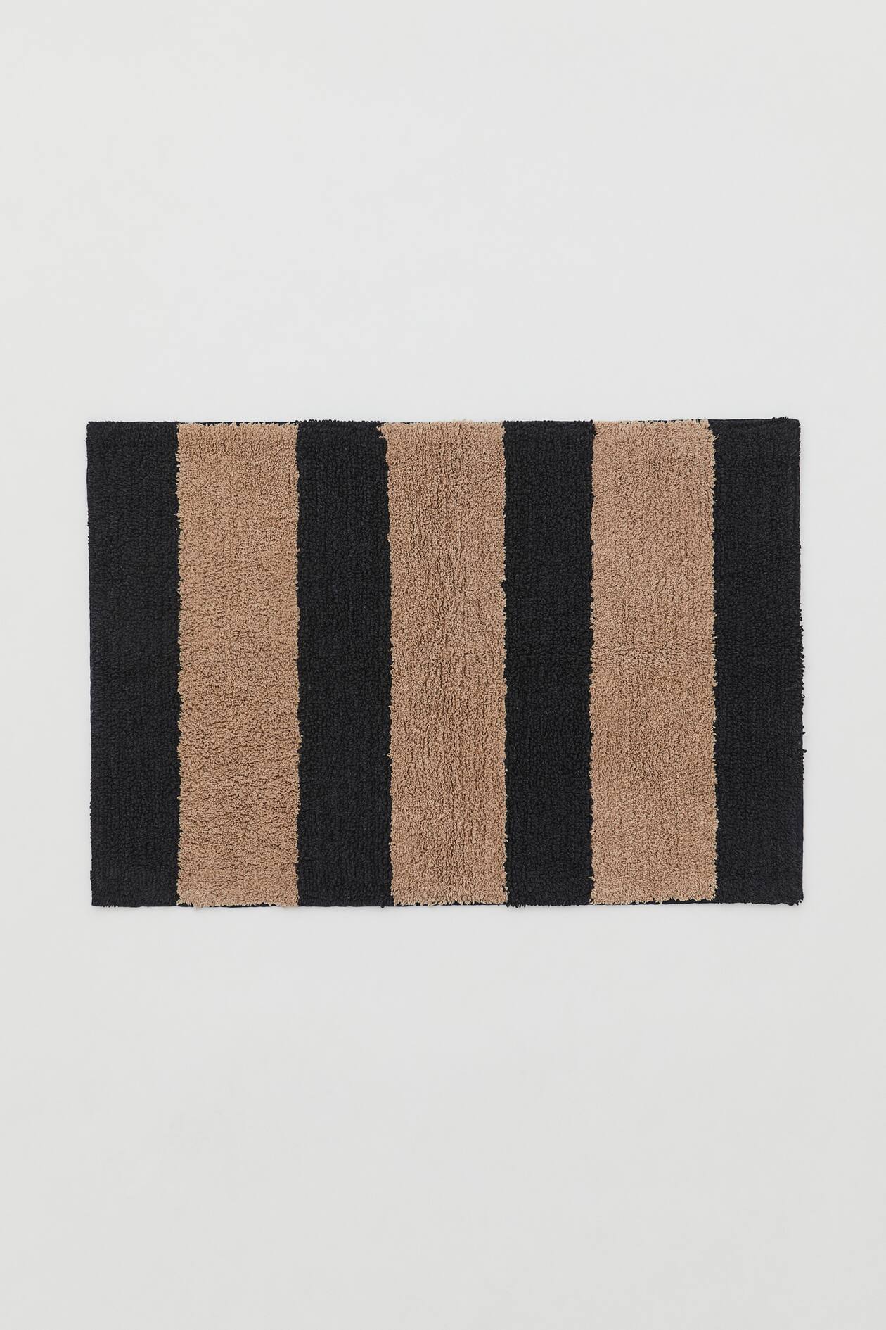 Stripet badematte - Beige/Sort stripet - Home All | H&M NO
