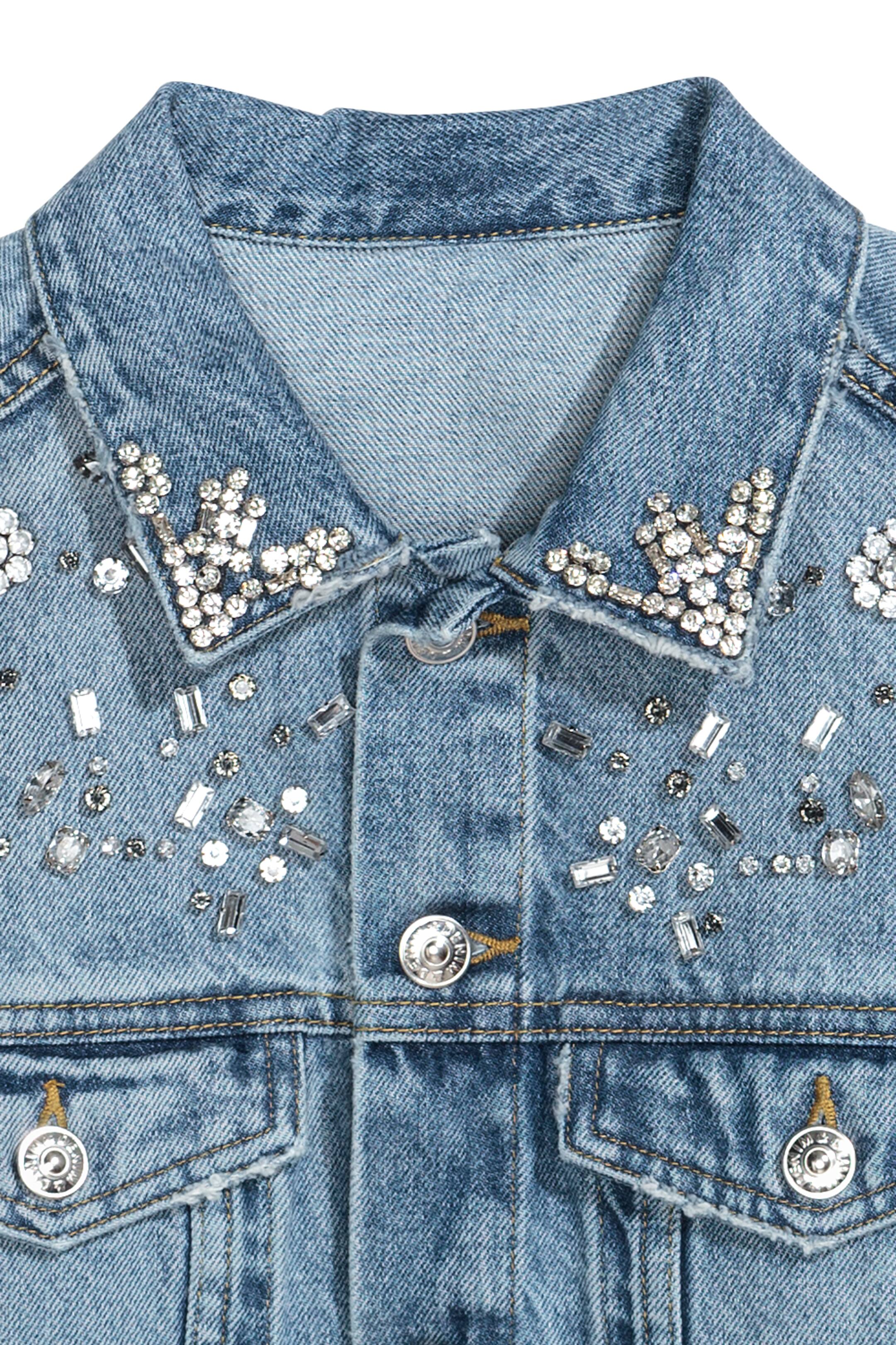 Denim Jacket with Rhinestones - Light denim/rhinestones - Ladies | H&M US