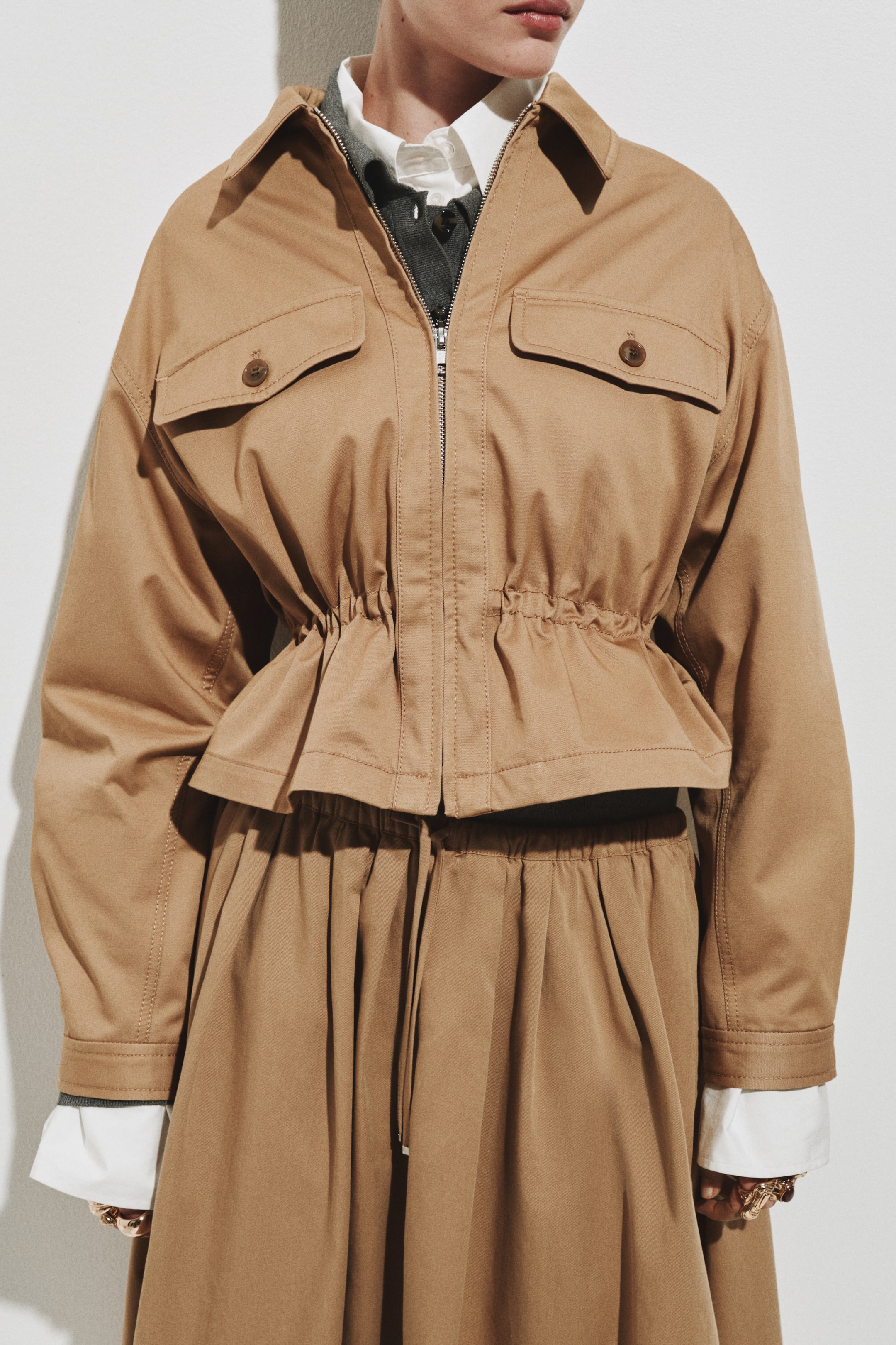 Cotton twill jacket - Dark beige - Ladies | H&M MY