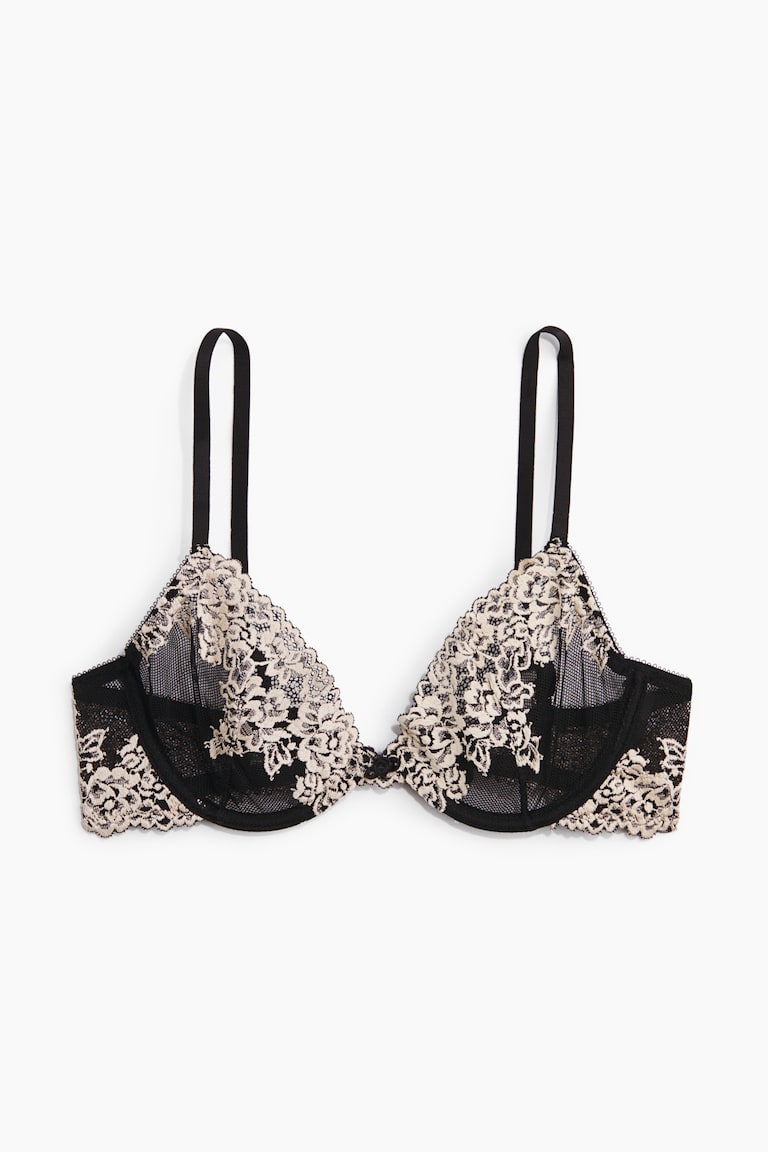 Bügel-BH aus Spitze - Schwarz/Cremefarben - Ladies | H&M DE