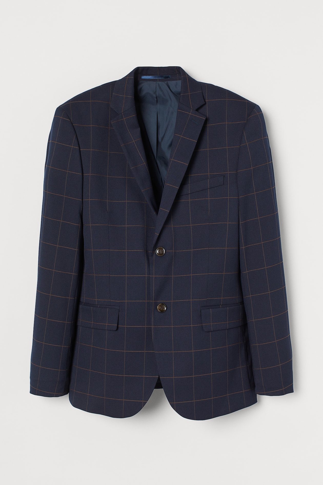 Sako sa jednorednim kopčanjem Slim Fit - Dark blue/Checked - Men | H&M RS