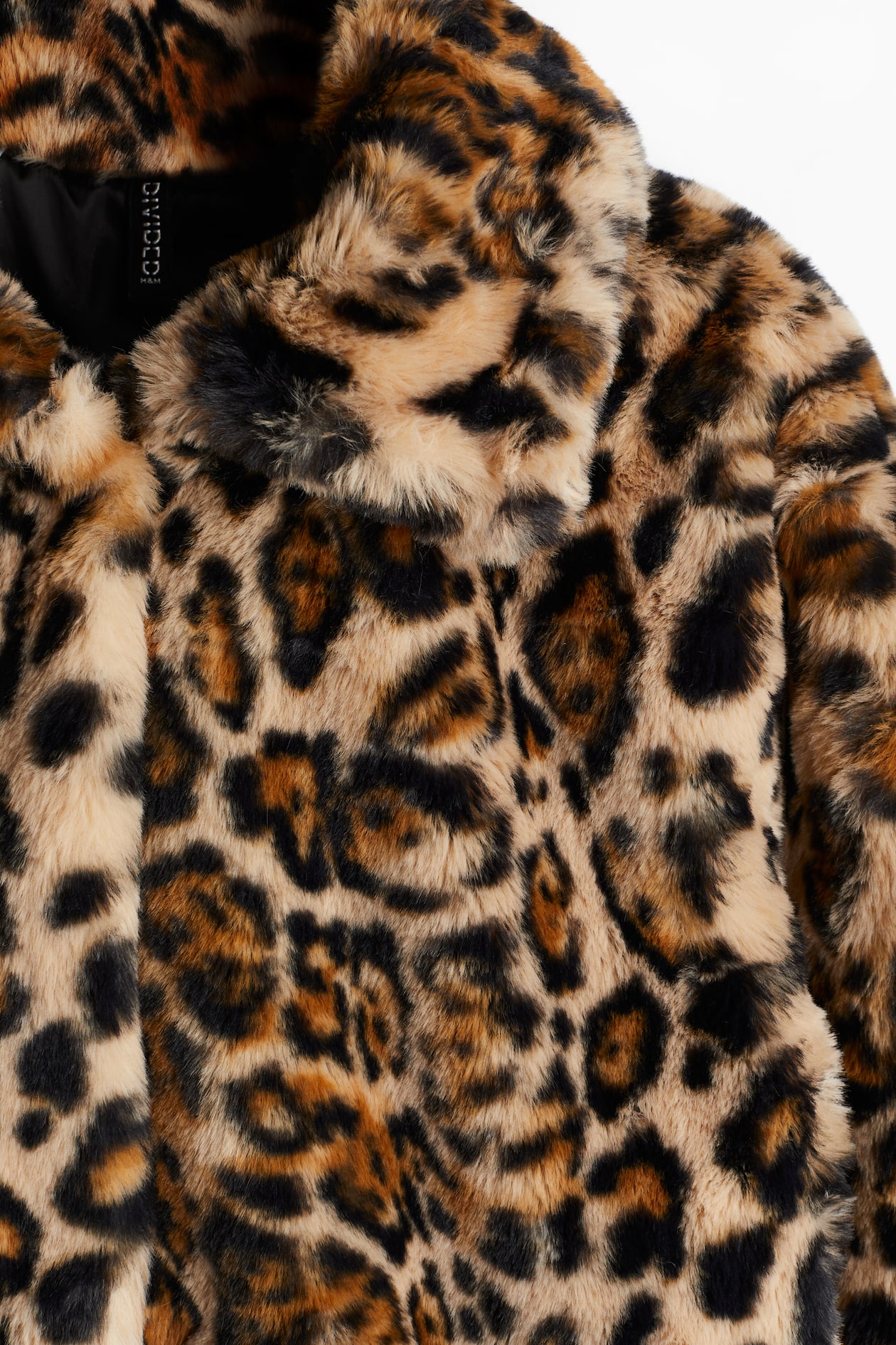 Women's Brown/Leopard print Cropped fluffy jacket | H&M GB