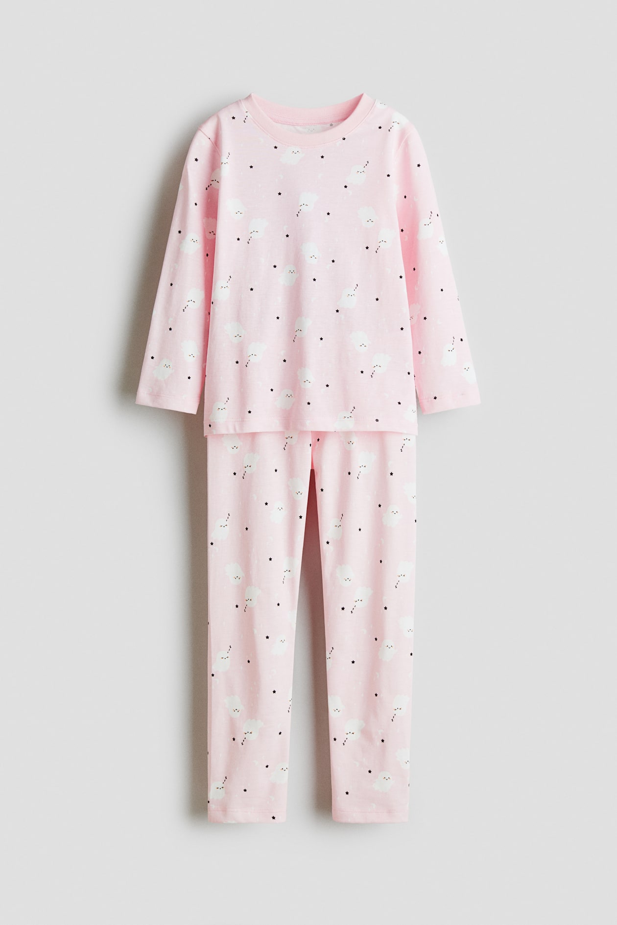 Bavlnené pyžamo s potlačou - Svetloružová/duchovia - DETI | H&M SK