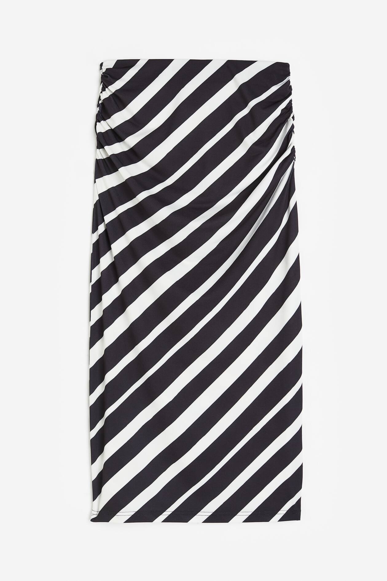 Draped Pencil Skirt - Black/striped - Ladies | H&M US