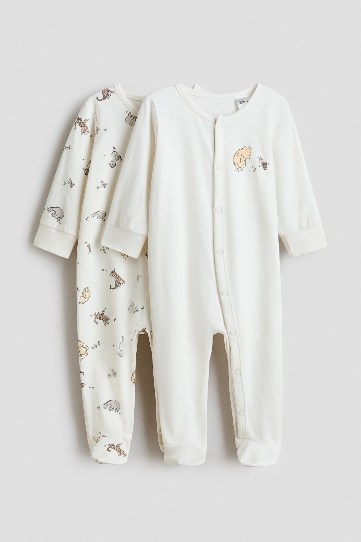 2-pack Pijamas con pies cubiertos - Blanco/Winnie the Pooh - Kids | H&M MX