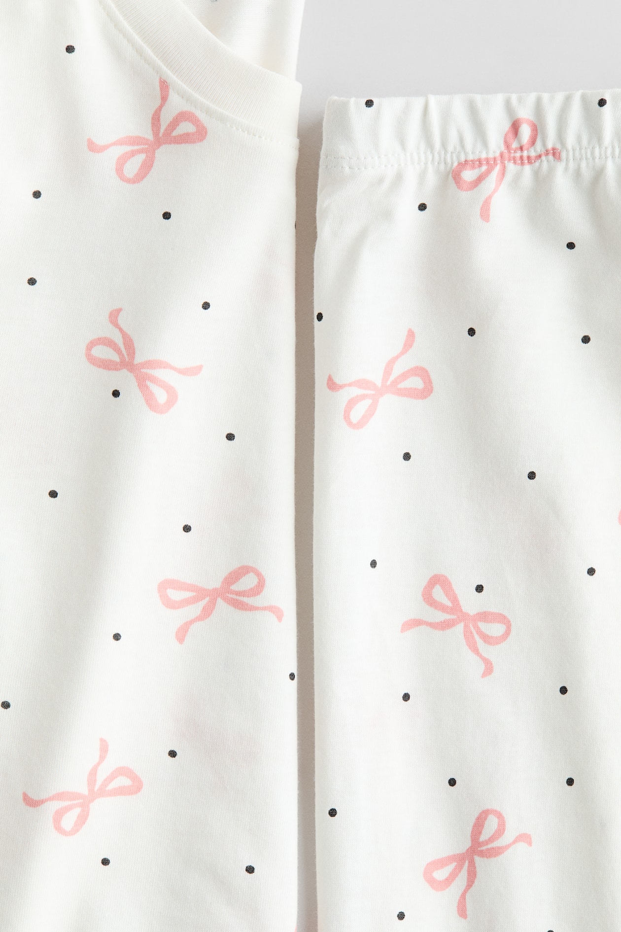 White/Bows Printed cotton pyjamas for kids | H&M GB