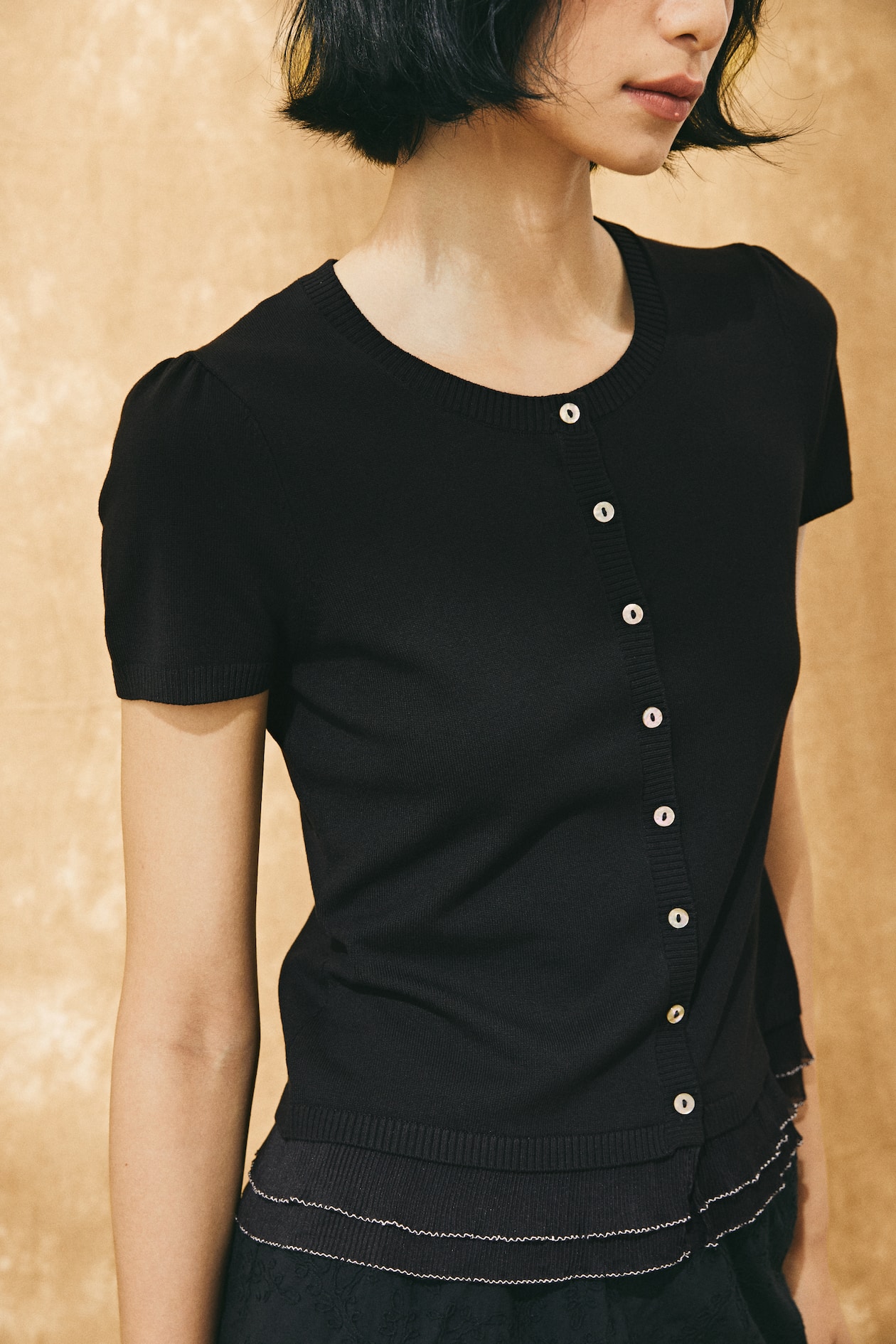 프릴 트리밍 가디건 - 블랙 - 여성 | H&M KR