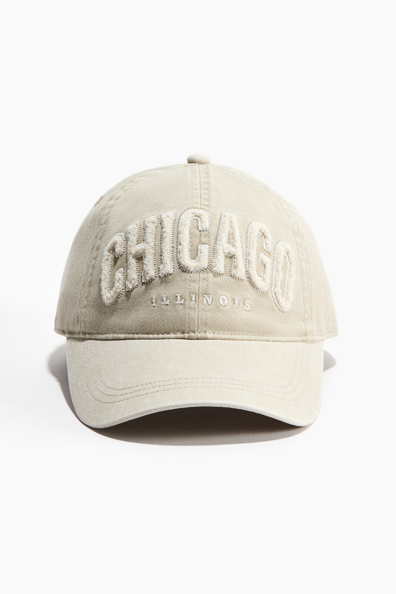 Women's Light beige/Chicago Embroidered-motif Twill Cap | H&M CA