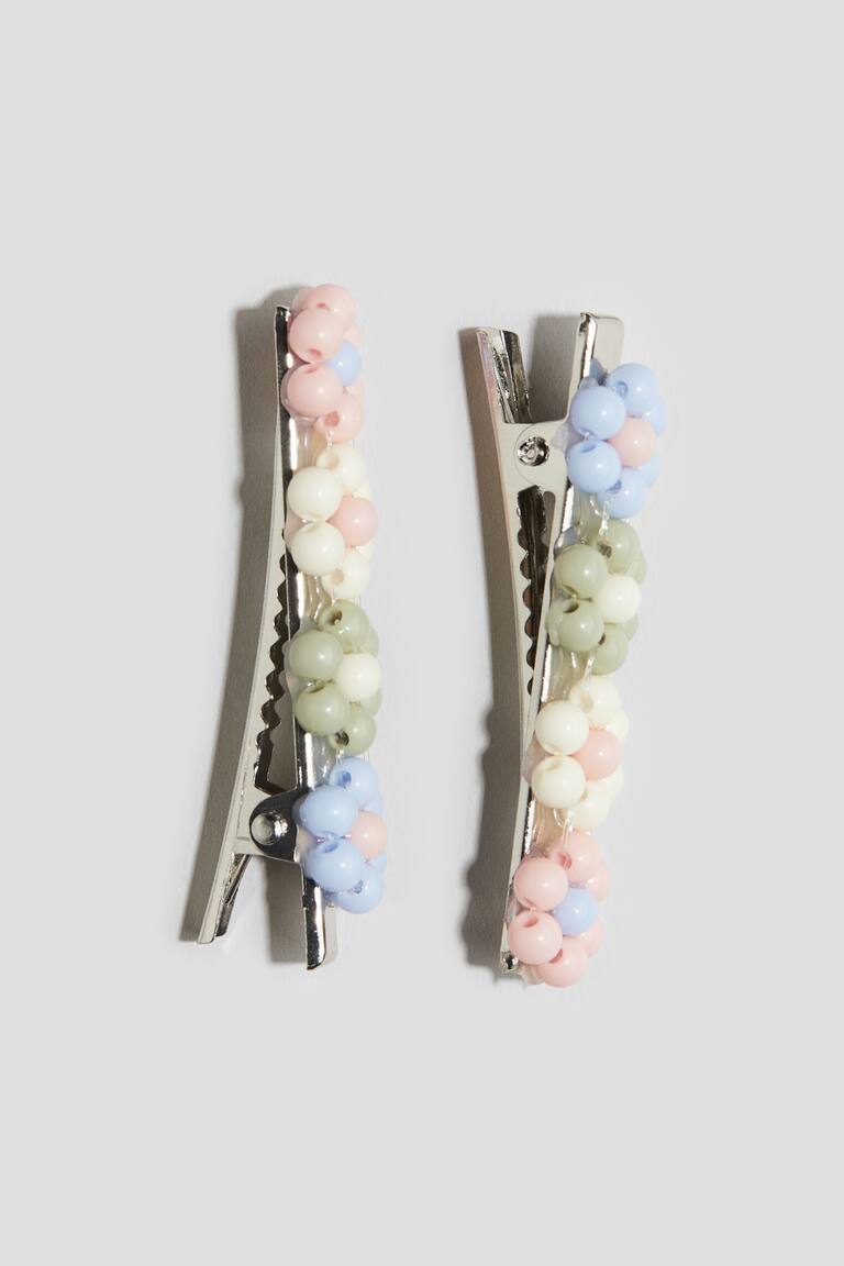 Light pink/flowers 2-pack Hair Clips for kids | H&M US